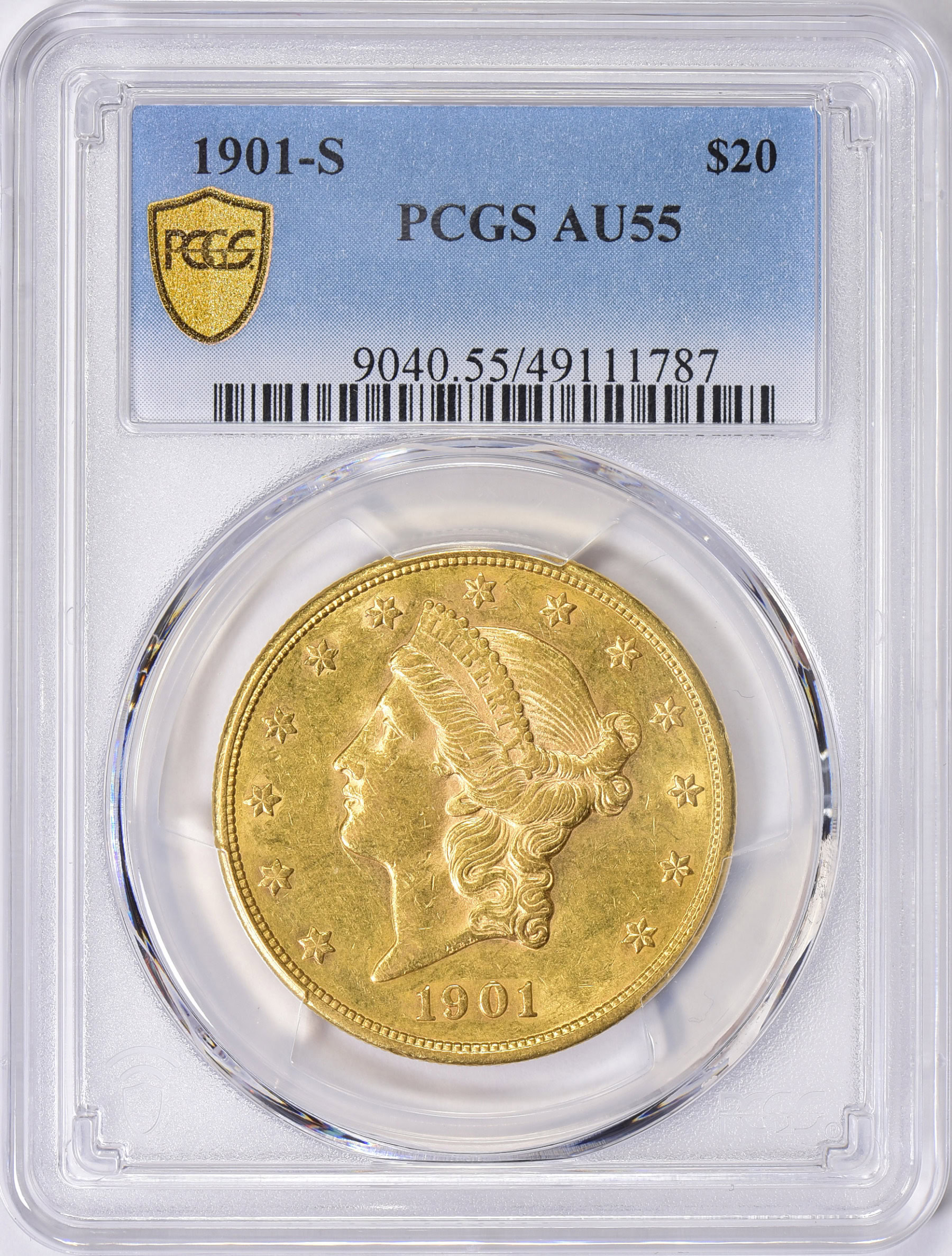 1901-S Liberty Gold Double Eagle PCGS AU-55 (Item 1772383) | GreatCollections Coin Auctions