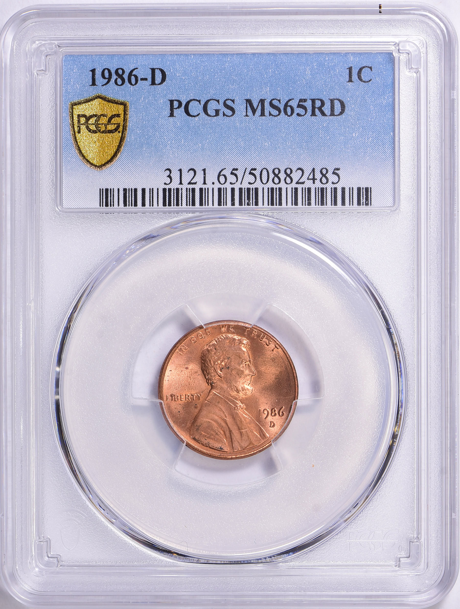 1986-D Lincoln Cent PCGS MS-65 RD (Item 1772514) | GreatCollections Coin Auctions