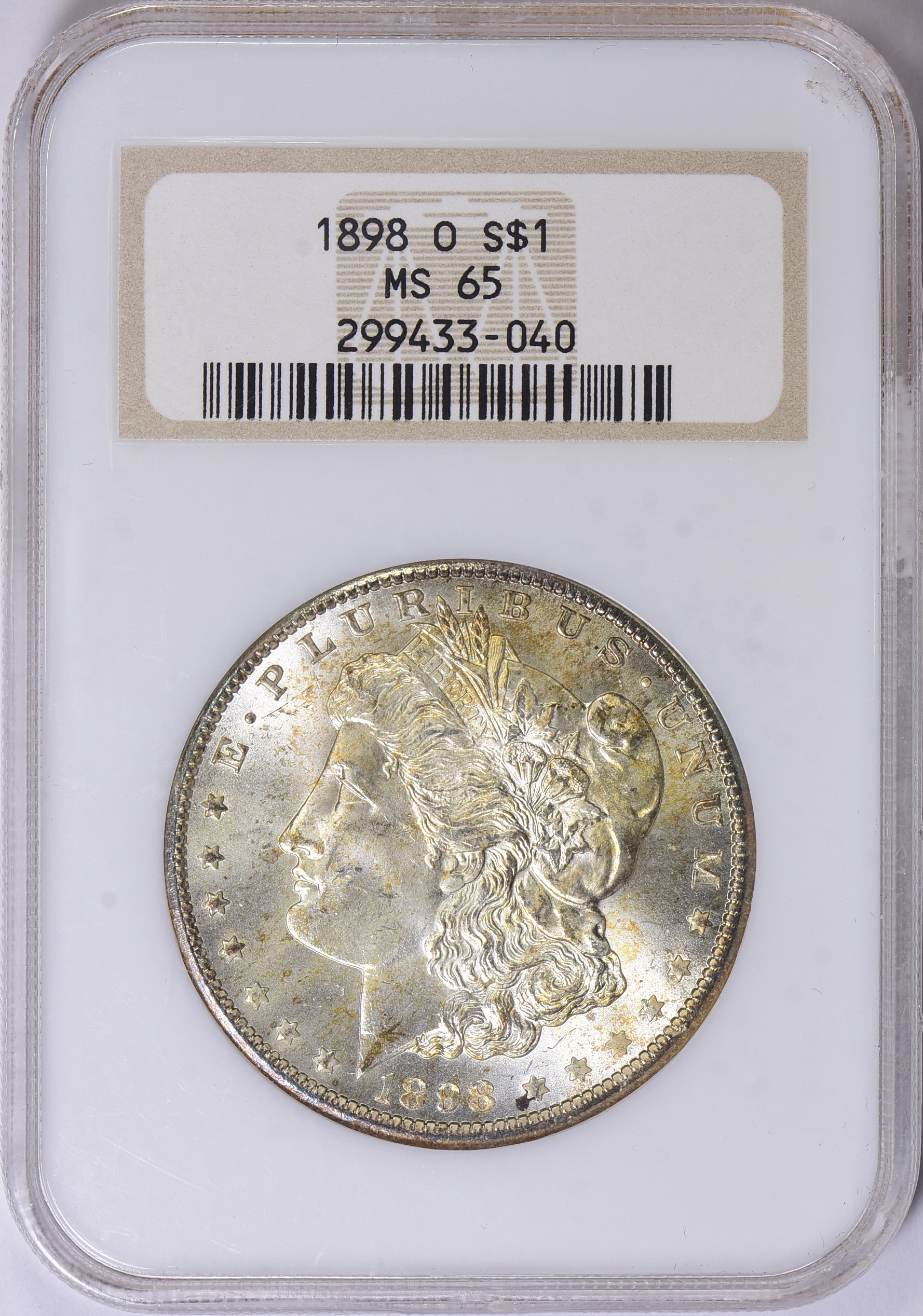 1898-O Morgan Silver Dollar NGC MS-65 OH (Toned) (Item 1772533) | GreatCollections Coin Auctions
