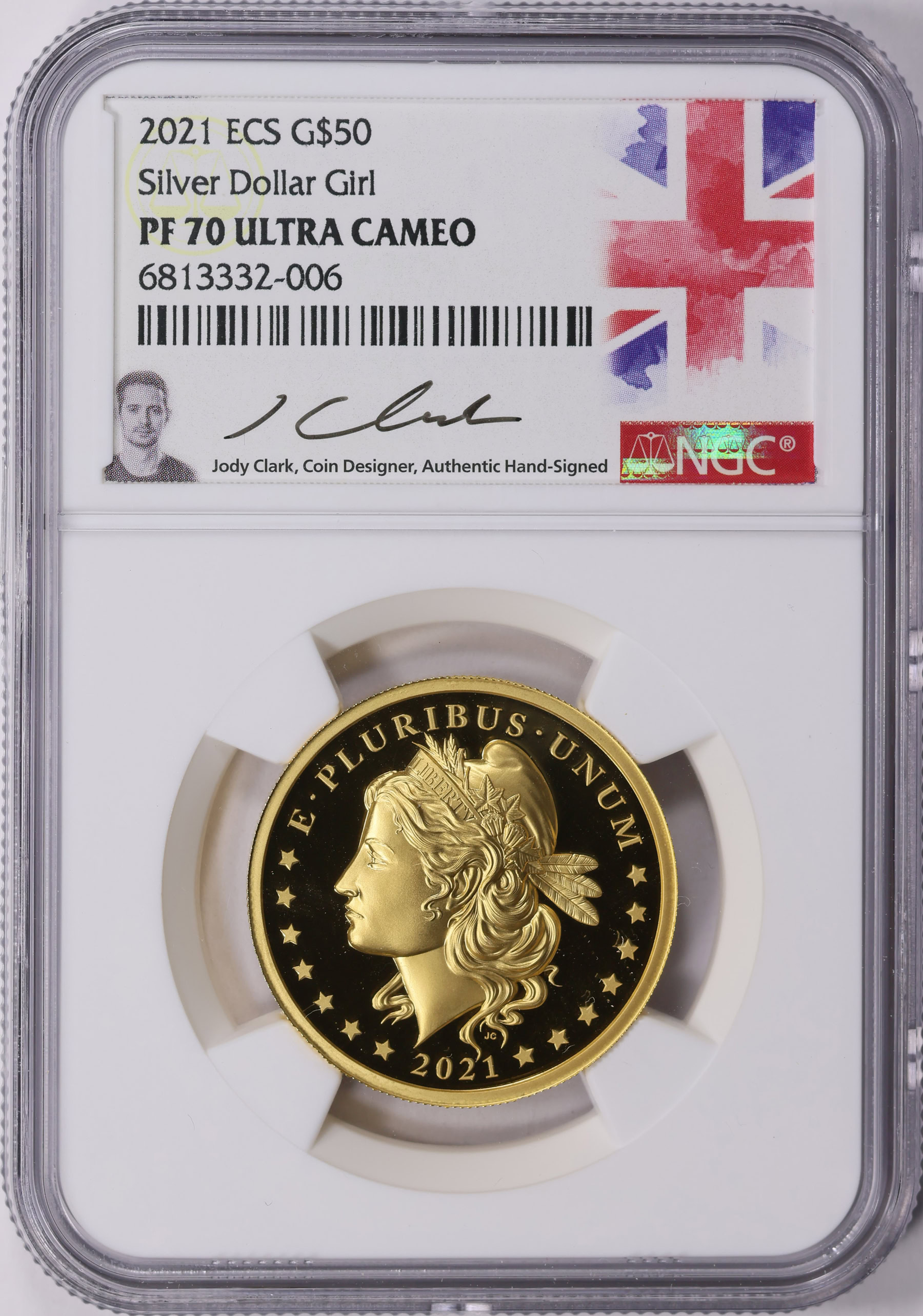 East Caribbean States 2021 Gold 1 Ounce Gold $50 ECS "Silver Dollar ...