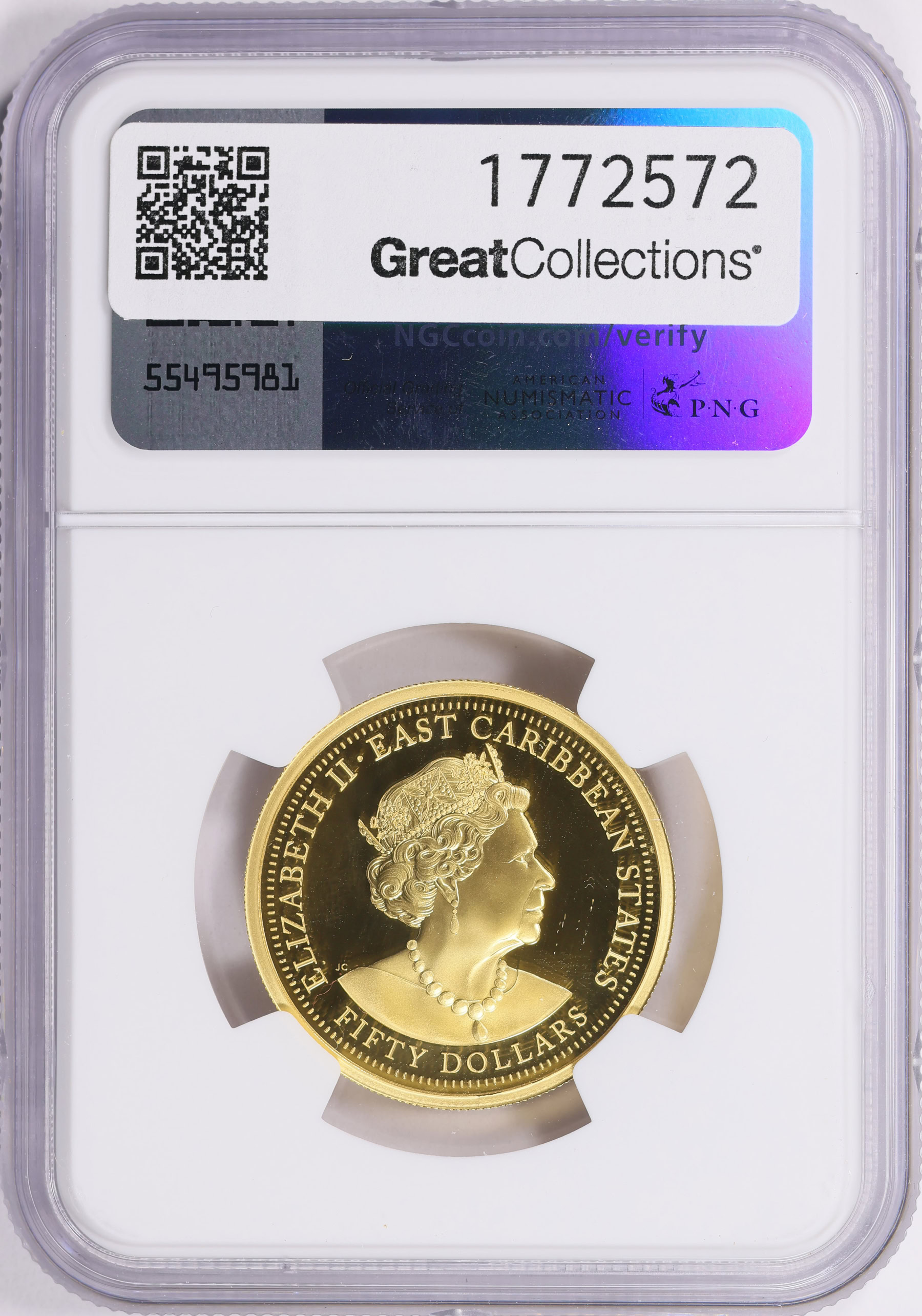 East Caribbean States 2021 Gold 1 Ounce Gold $50 ECS "Silver Dollar ...