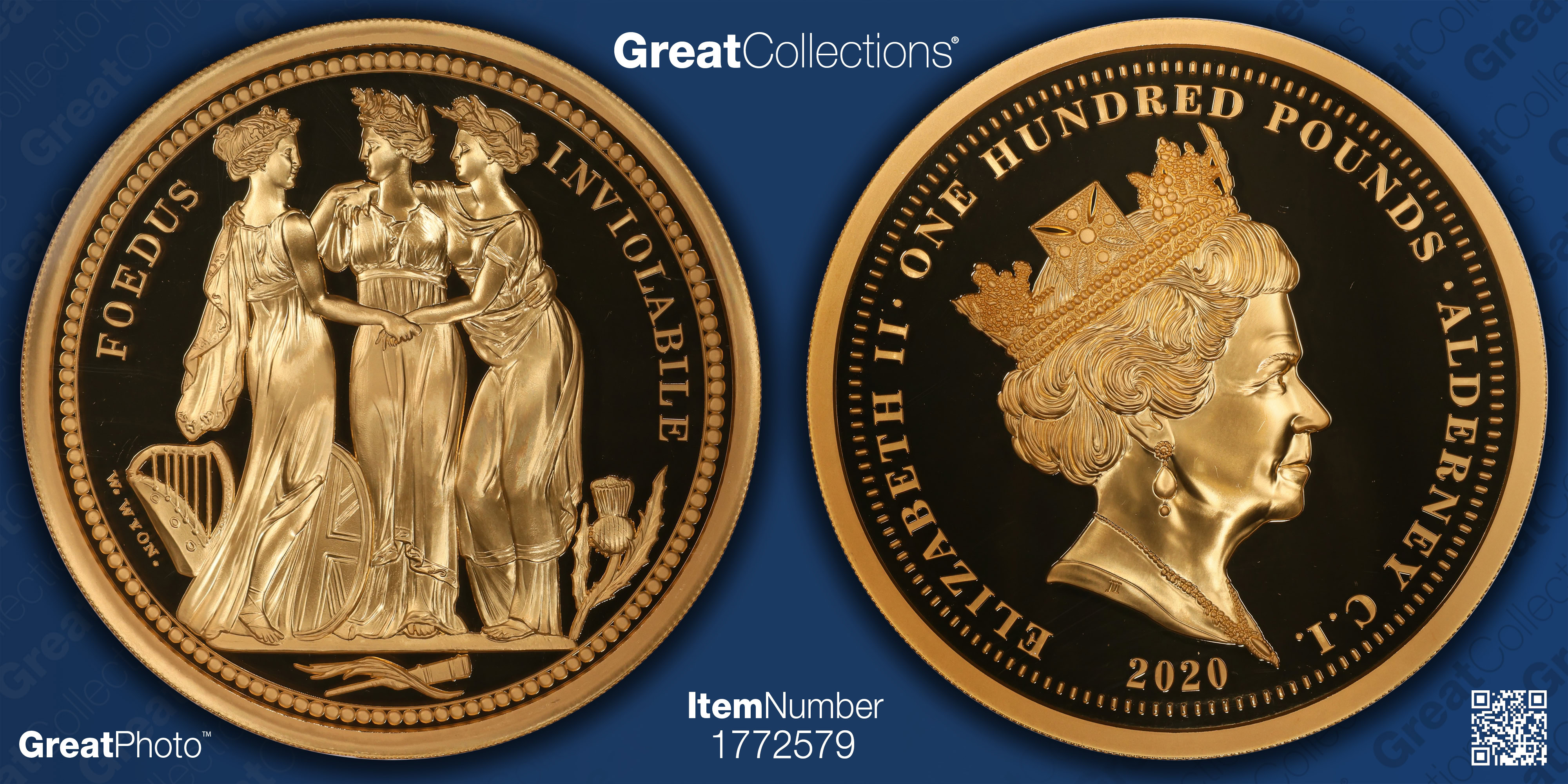Great Britain 2020 Gold Kilo 100 Pounds Alderney - Three Graces ...