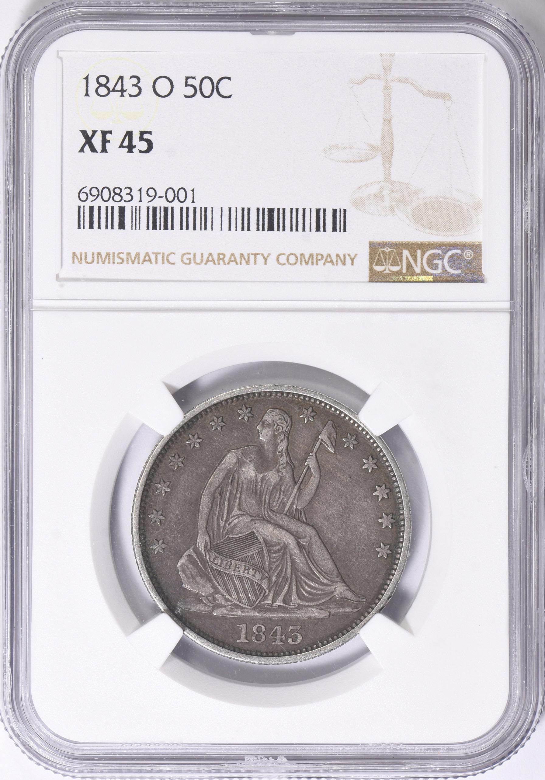 1843-O Seated Liberty Half Dollar NGC XF-45 (Item 1772717) | GreatCollections Coin Auctions