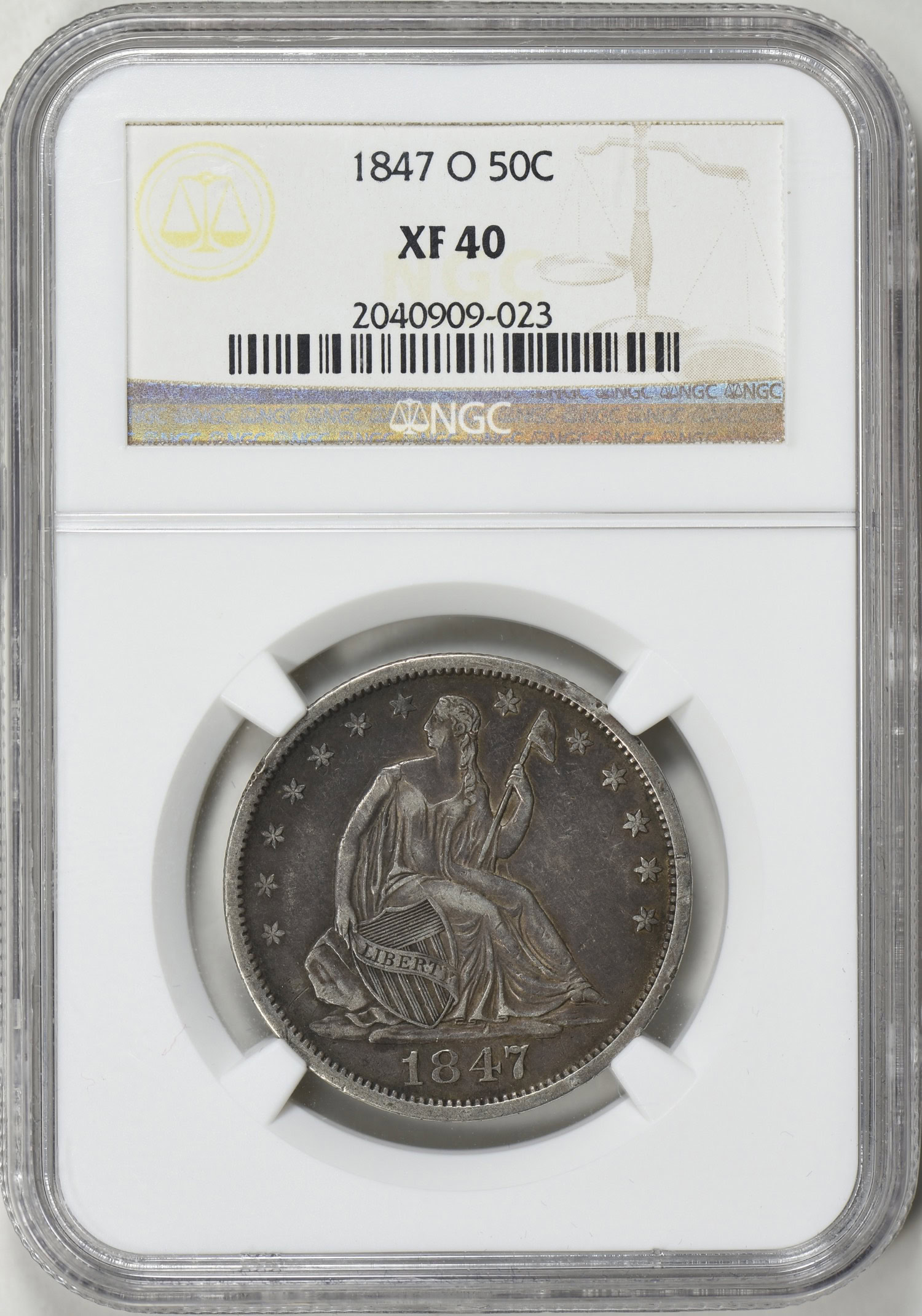 1847-O Seated Liberty Half Dollar NGC XF-40 (Item 1772718) | GreatCollections Coin Auctions