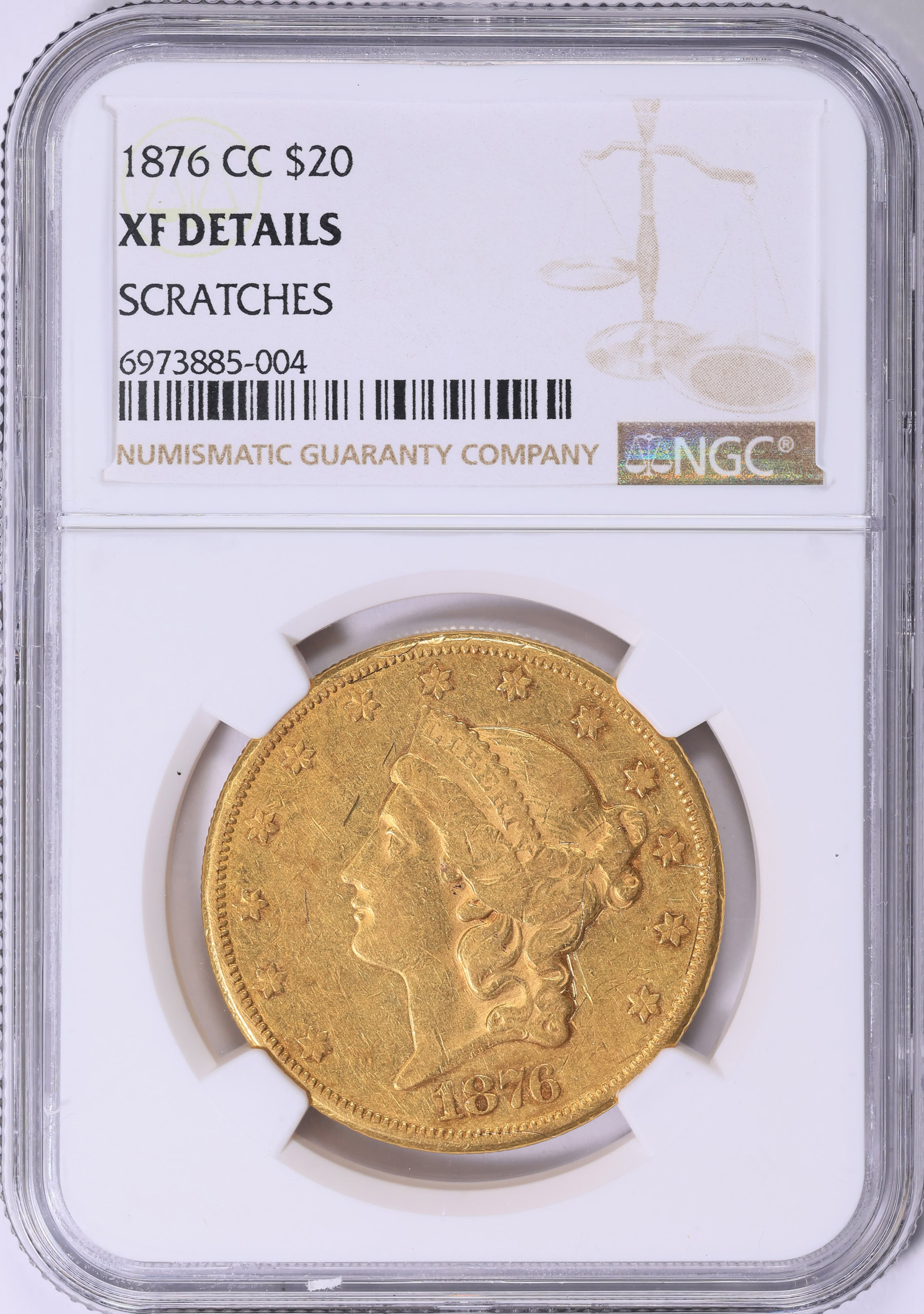 1876-CC Liberty Gold Double Eagle NGC XF Details (Item 1772766) | GreatCollections Coin Auctions