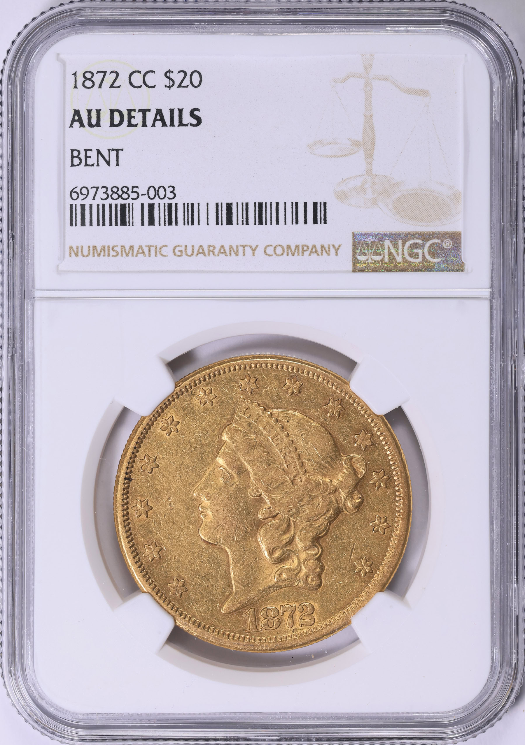 1872-CC Liberty Gold Double Eagle NGC AU Details (Item 1772767) | GreatCollections Coin Auctions