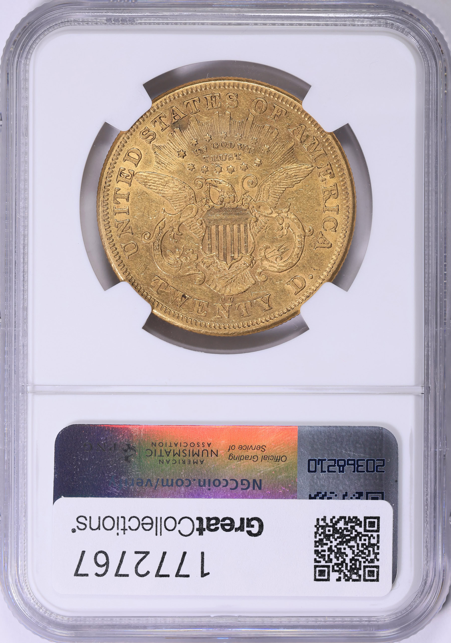 1872-CC Liberty Gold Double Eagle NGC AU Details (Item 1772767) | GreatCollections Coin Auctions