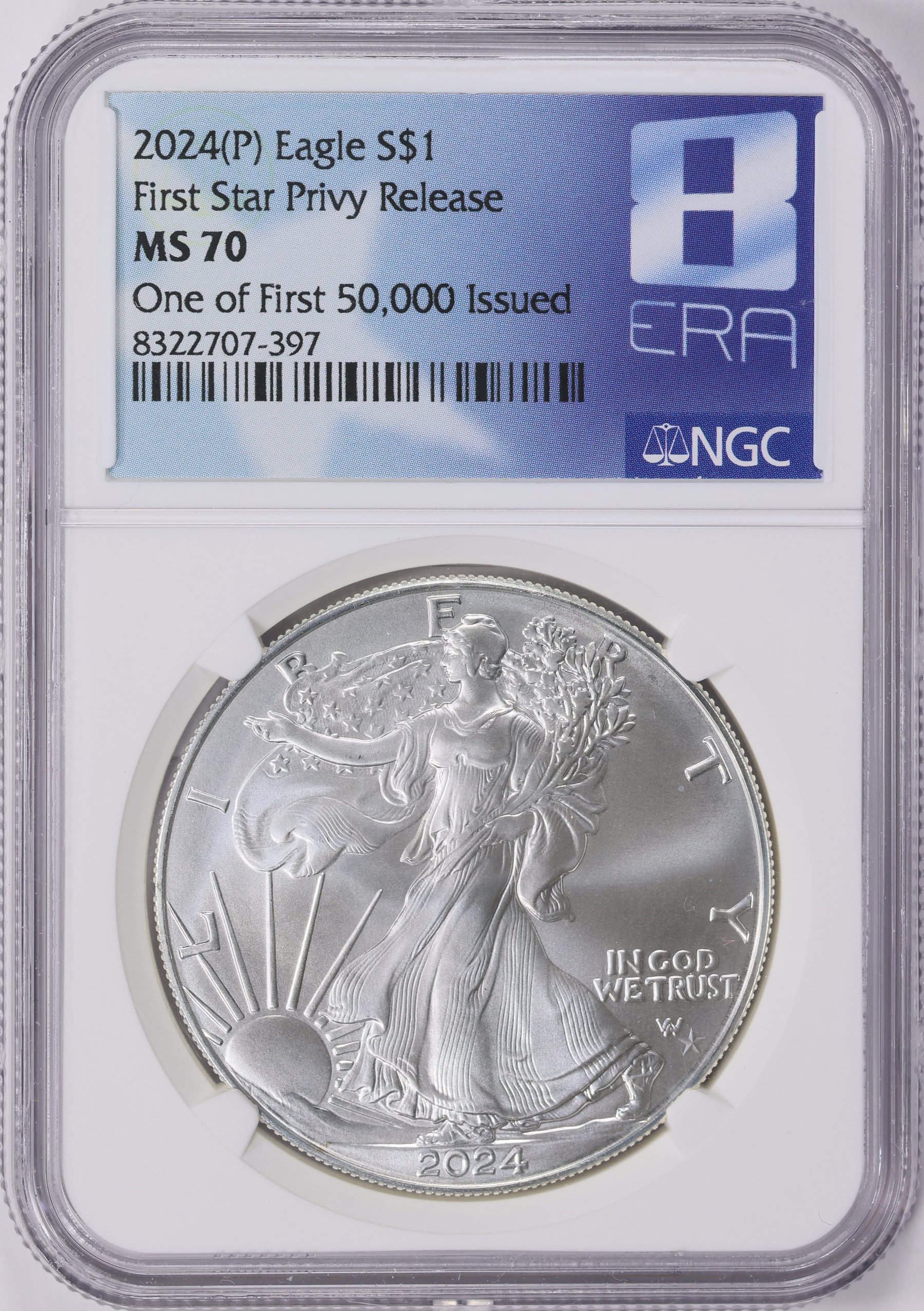 2024 $1 Silver Eagle First Star Privy Release NGC MS-70 (Eighth Era ...