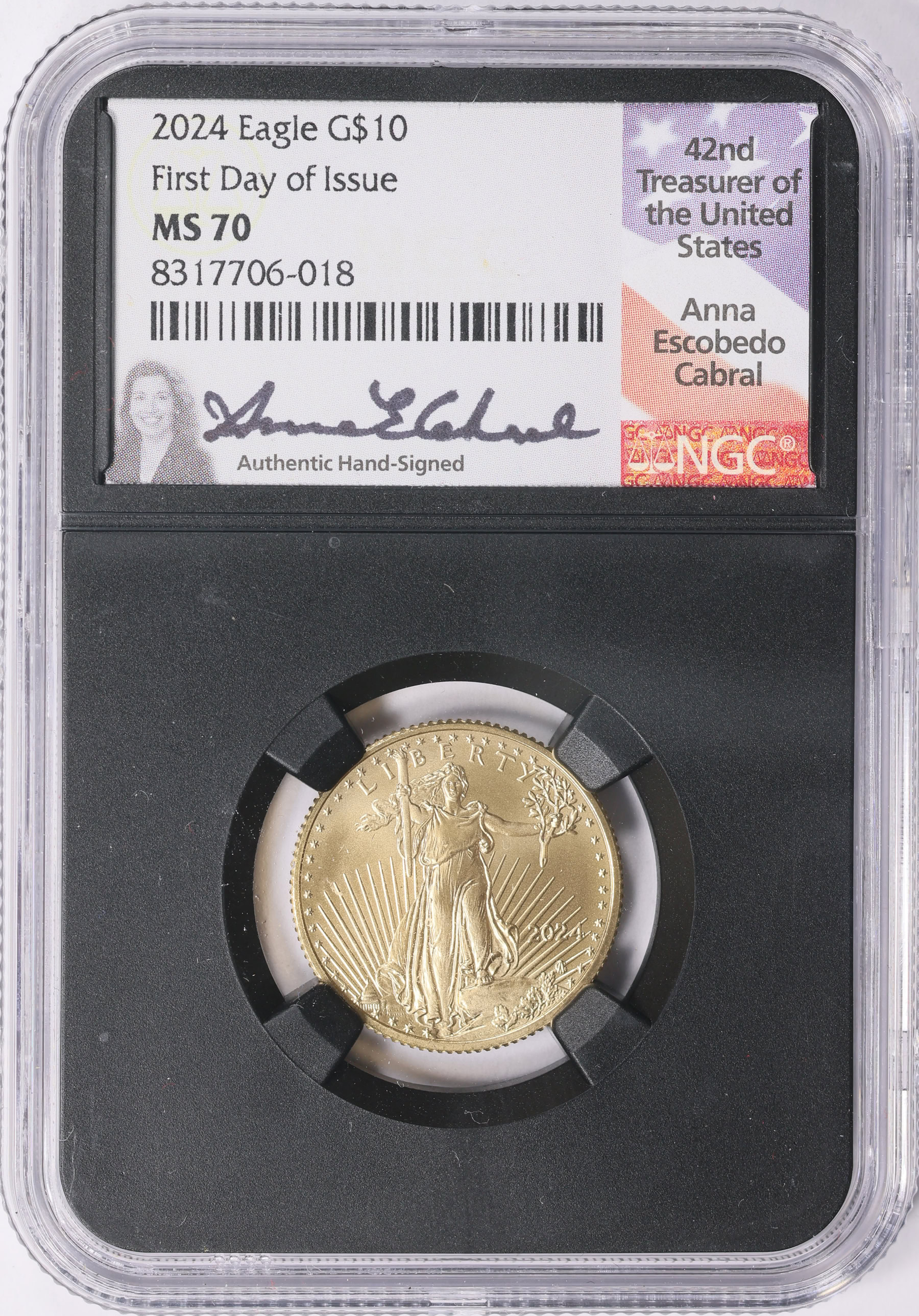 2024 $10 Quarter-Ounce Gold American Eagle First Day of Issue NGC MS-70 ...