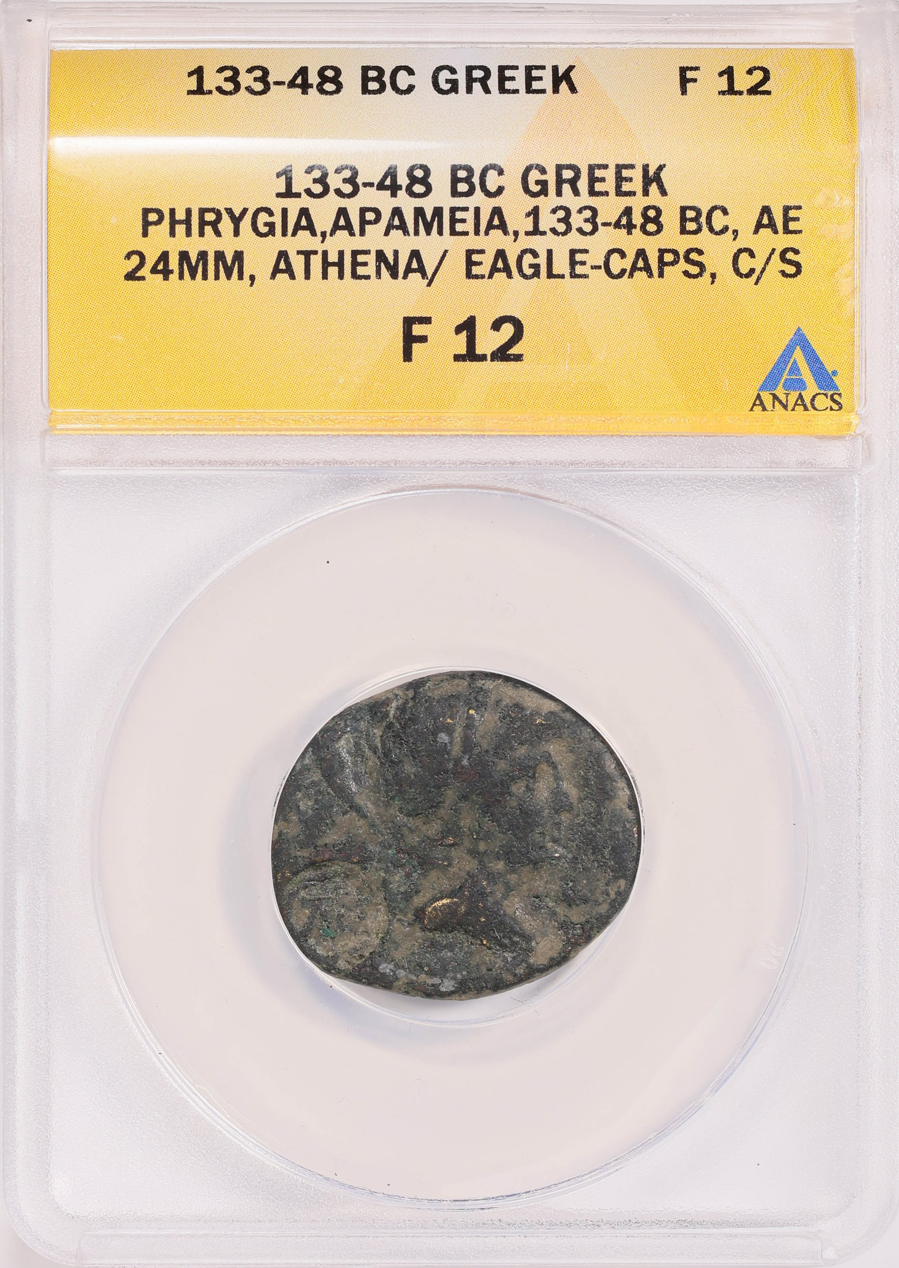 Ancient Phrygia, Apameia 133-48 B.C. AE 24mm ANACS F-12 Counterstamped ...