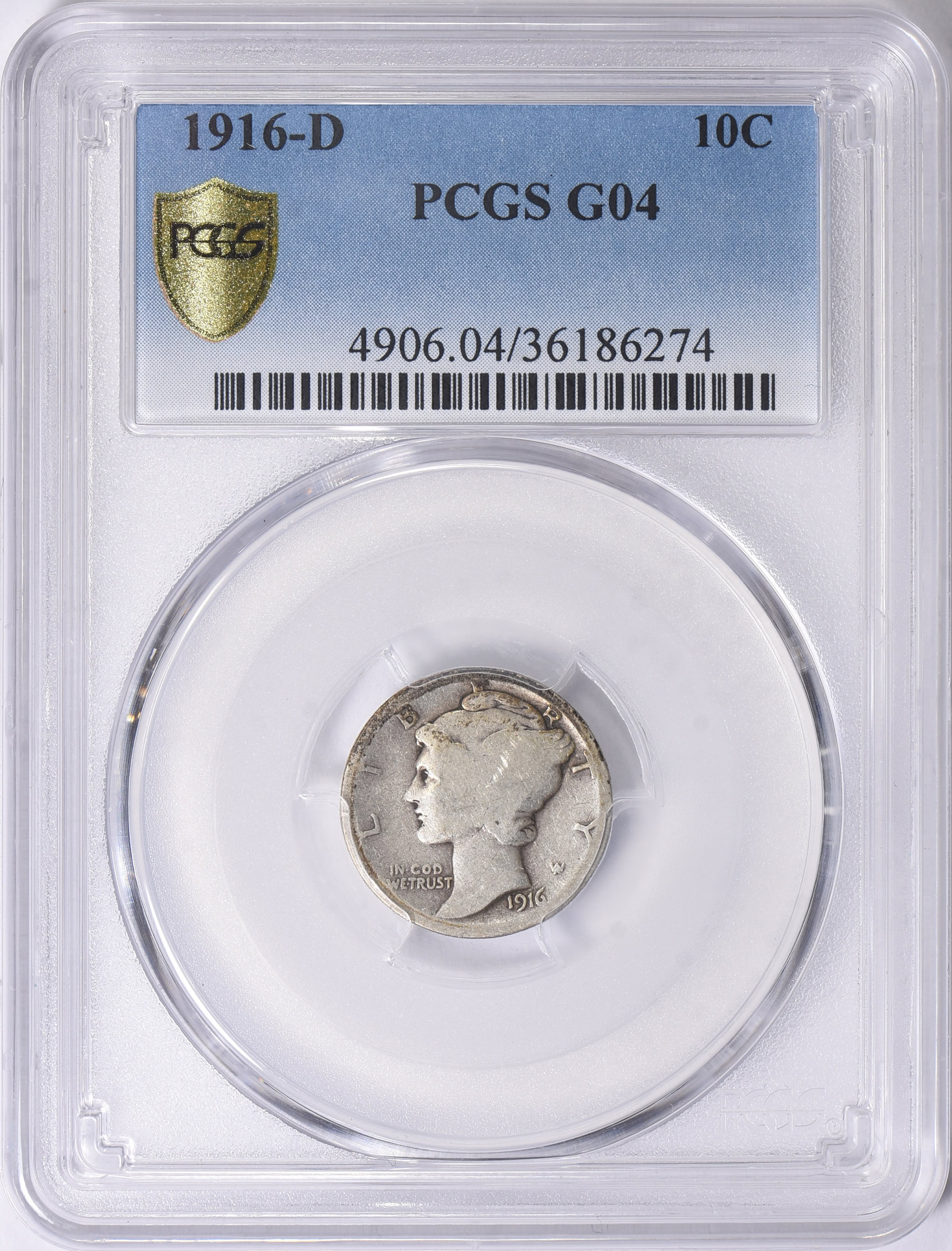 1916-D Mercury Dime PCGS G-04 (Item 1773108) | GreatCollections Coin Auctions