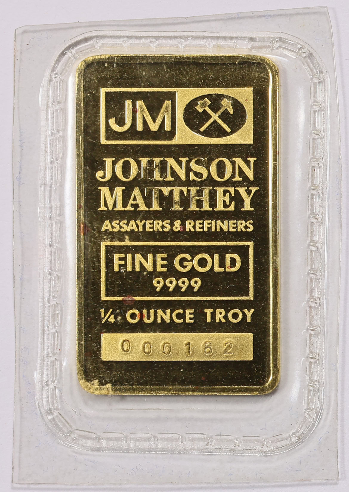 ND Gold 1/4oz Johnson Matthey Ingot/Bar Uncertified (AGW = 0.2497 oz ...