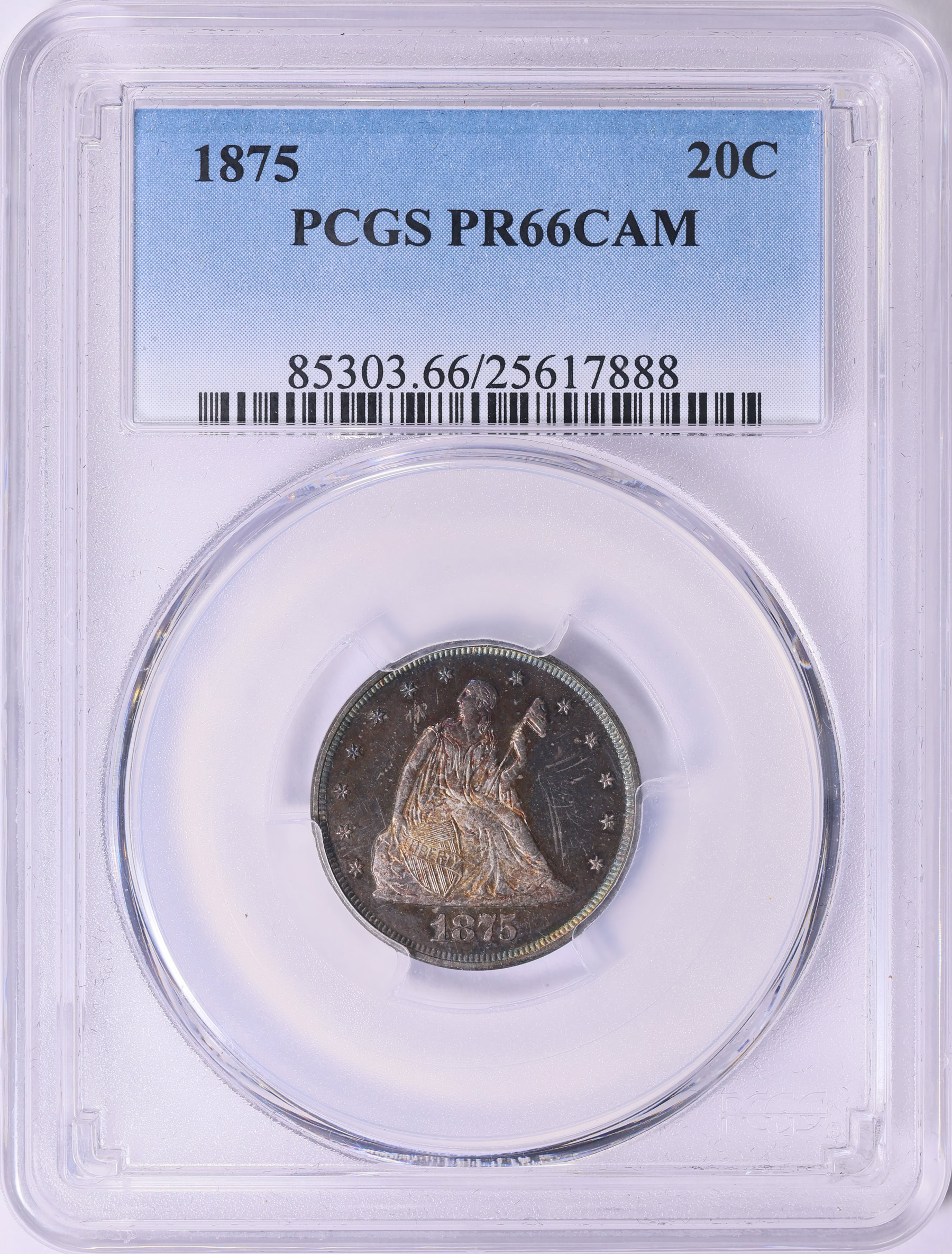 1875 Twenty-Cent Piece PCGS Proof-66 CAMEO (Toned) (Item 1773157 ...