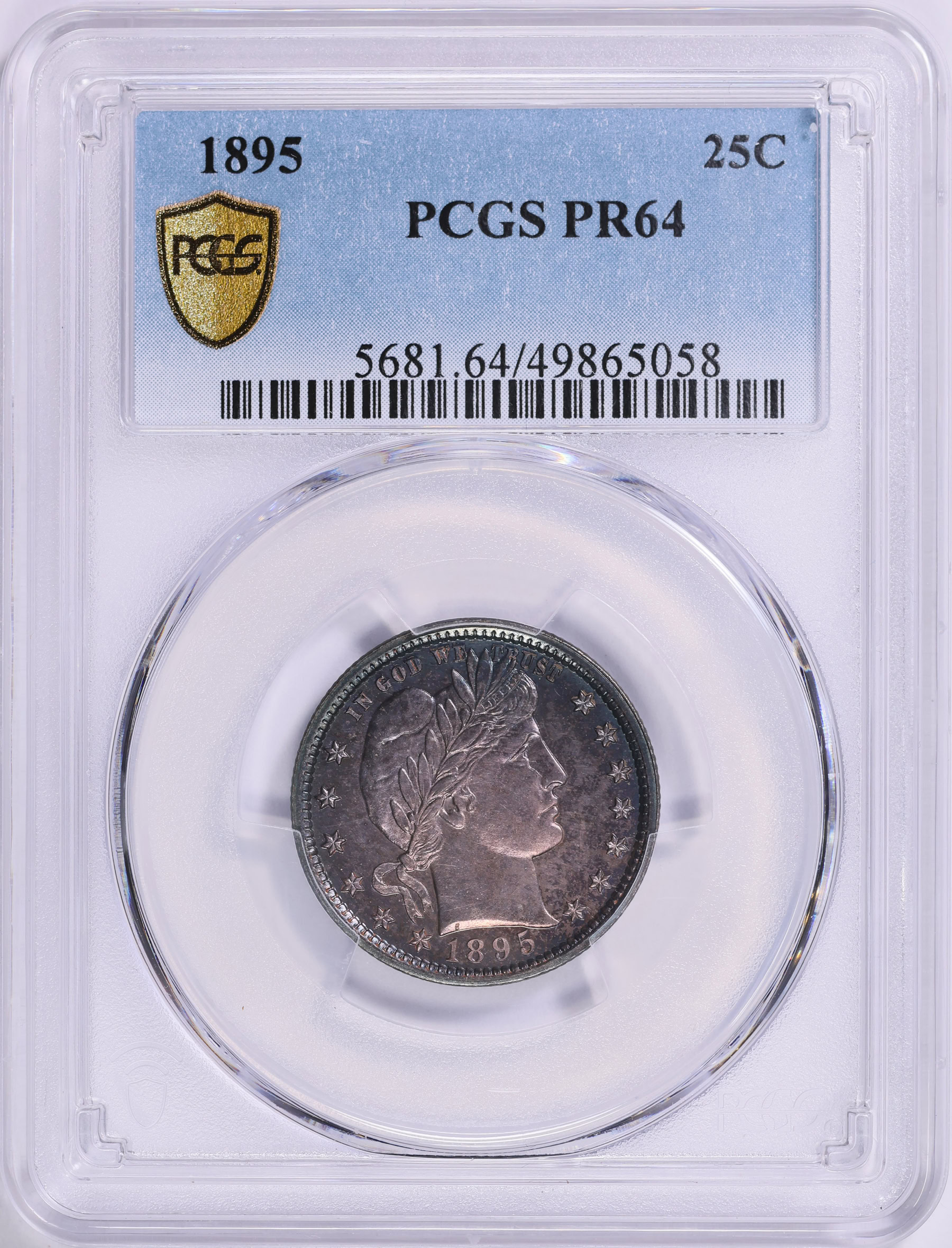 1895 Barber Quarter PCGS Proof-64 (Toned) (Item 1773242 ...