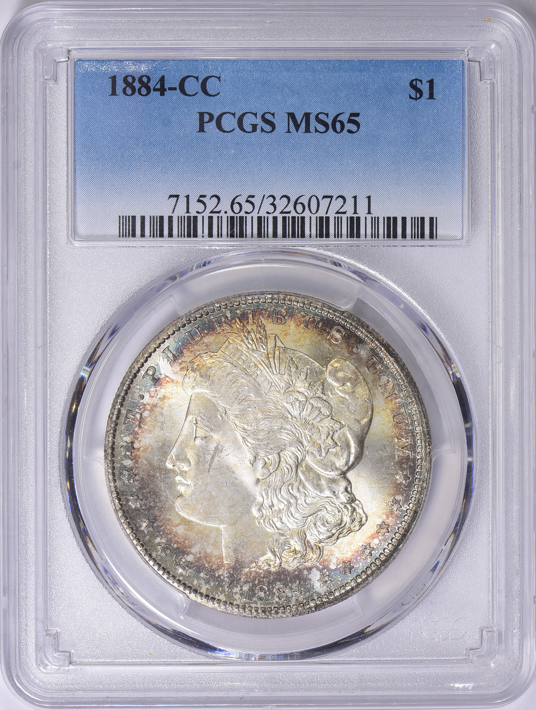 1884-CC Morgan Silver Dollar PCGS MS-65 (Toned) (Item 1773260) | GreatCollections Coin Auctions
