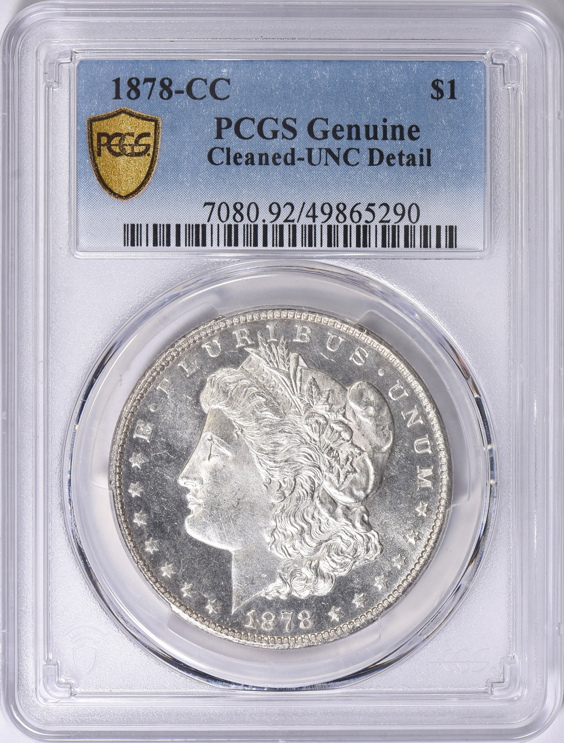 1878-CC Morgan Silver Dollar PCGS Genuine Unc Details (Item 1773276) | GreatCollections Coin ...
