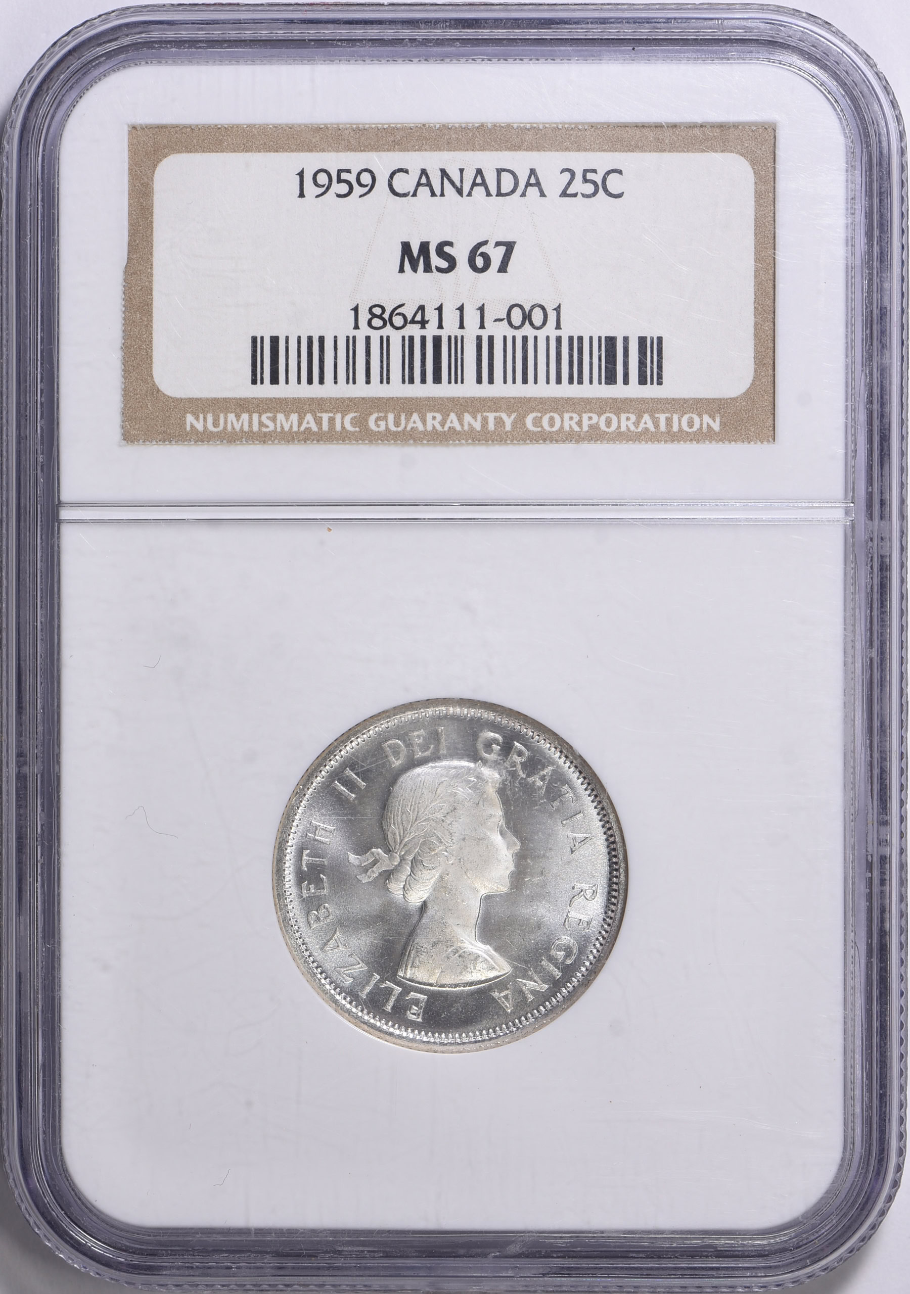Canada 1959 Silver 25 Cents KM-52 NGC MS-67 (Item 1773298 ...