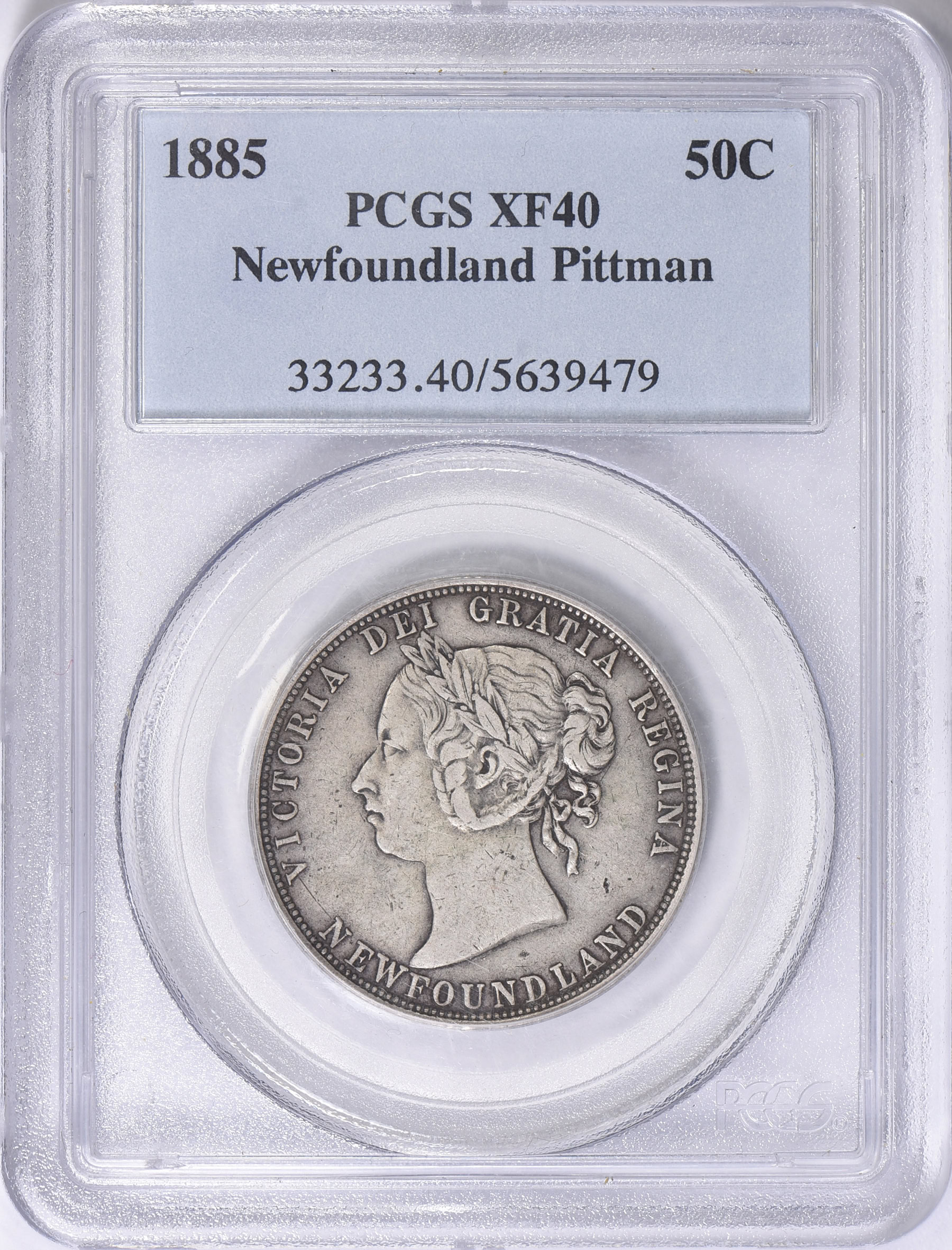 Canada - Newfoundland 1885 Silver 50 Cents KM-6 PCGS XF-40 (Ex: Pittman Collection) (Item ...