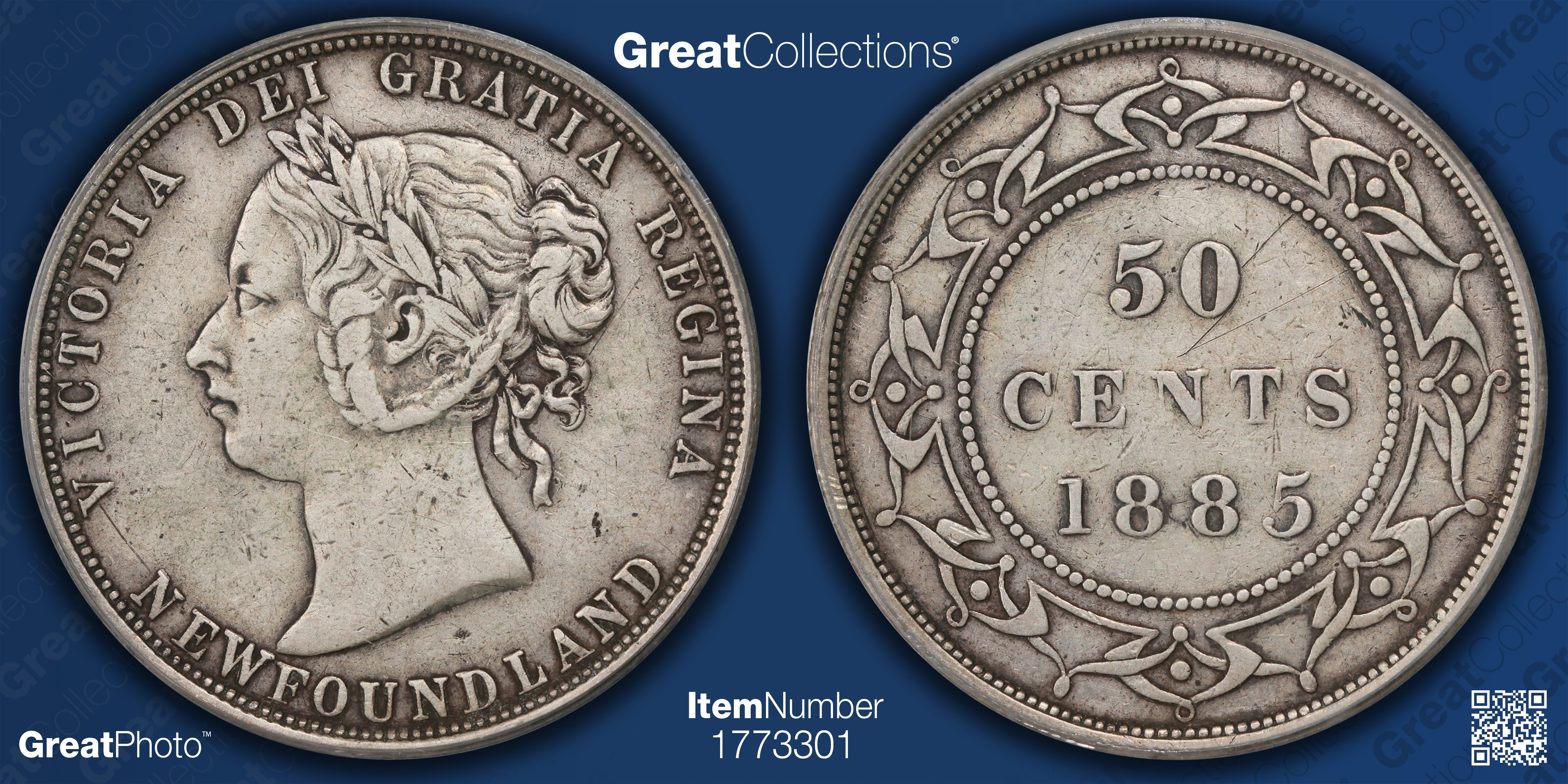 Canada - Newfoundland 1885 Silver 50 Cents KM-6 PCGS XF-40 (Ex: Pittman ...