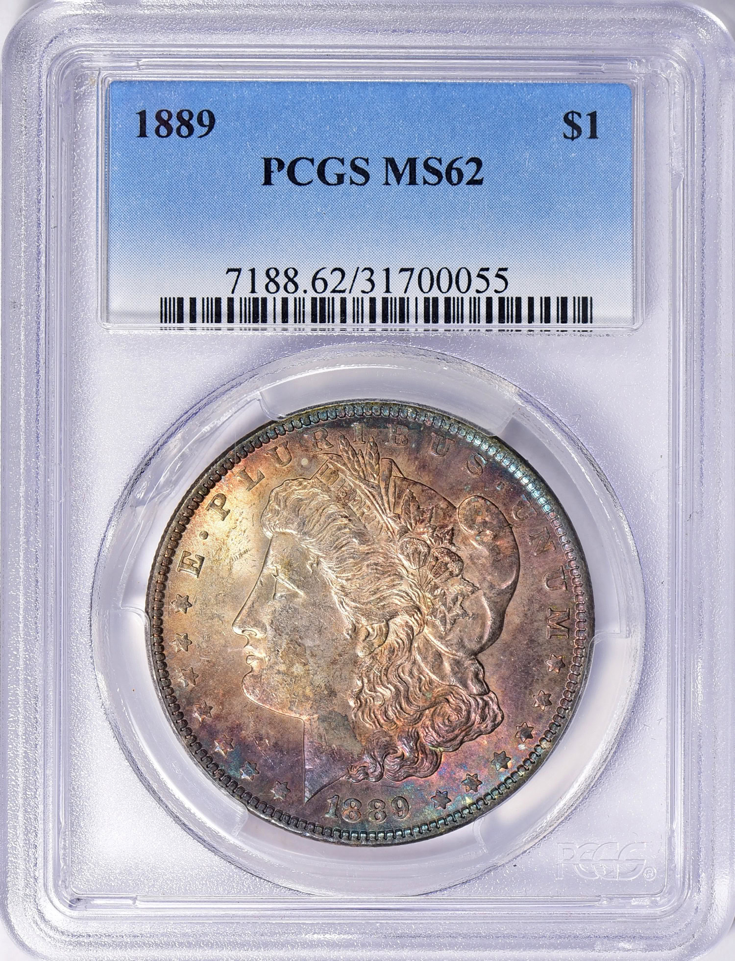 1889 Morgan Silver Dollar PCGS MS-62 (Toned) (Item 1773645) | GreatCollections Coin Auctions