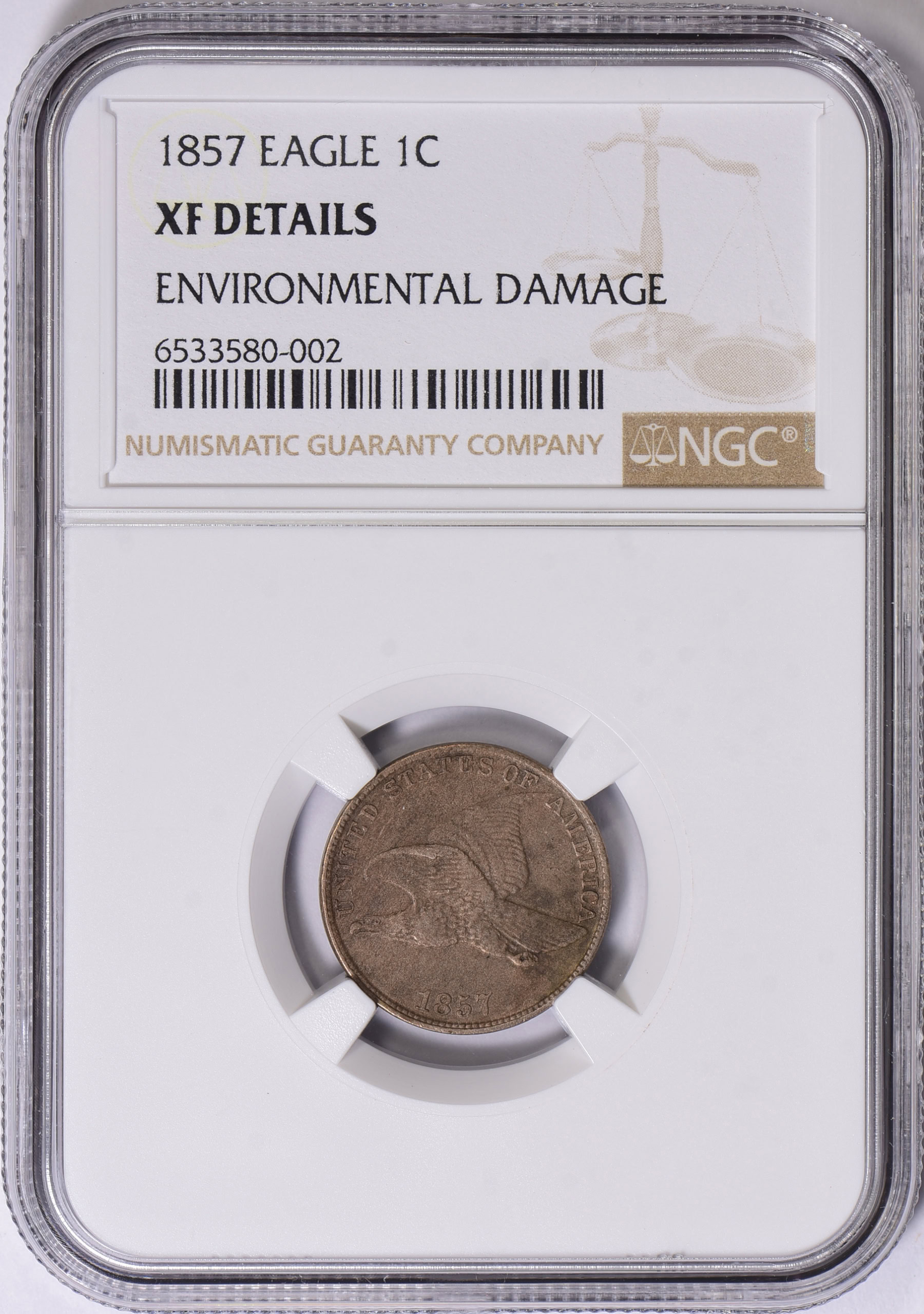 1857 Flying Eagle Cent NGC XF Details (Item 1773685) | GreatCollections Coin Auctions