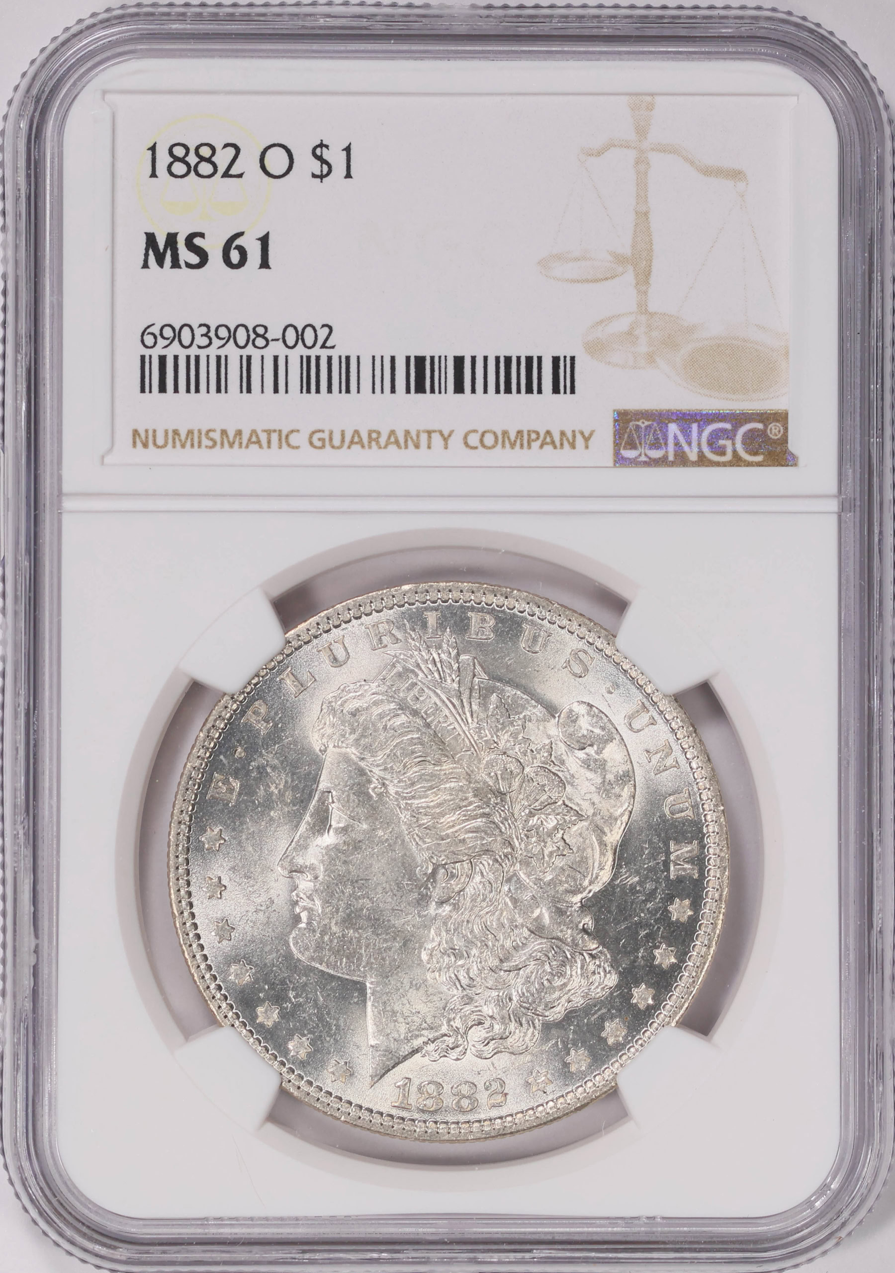 1882-O Morgan Silver Dollar NGC MS-61 (Item 1774265) | GreatCollections Coin Auctions