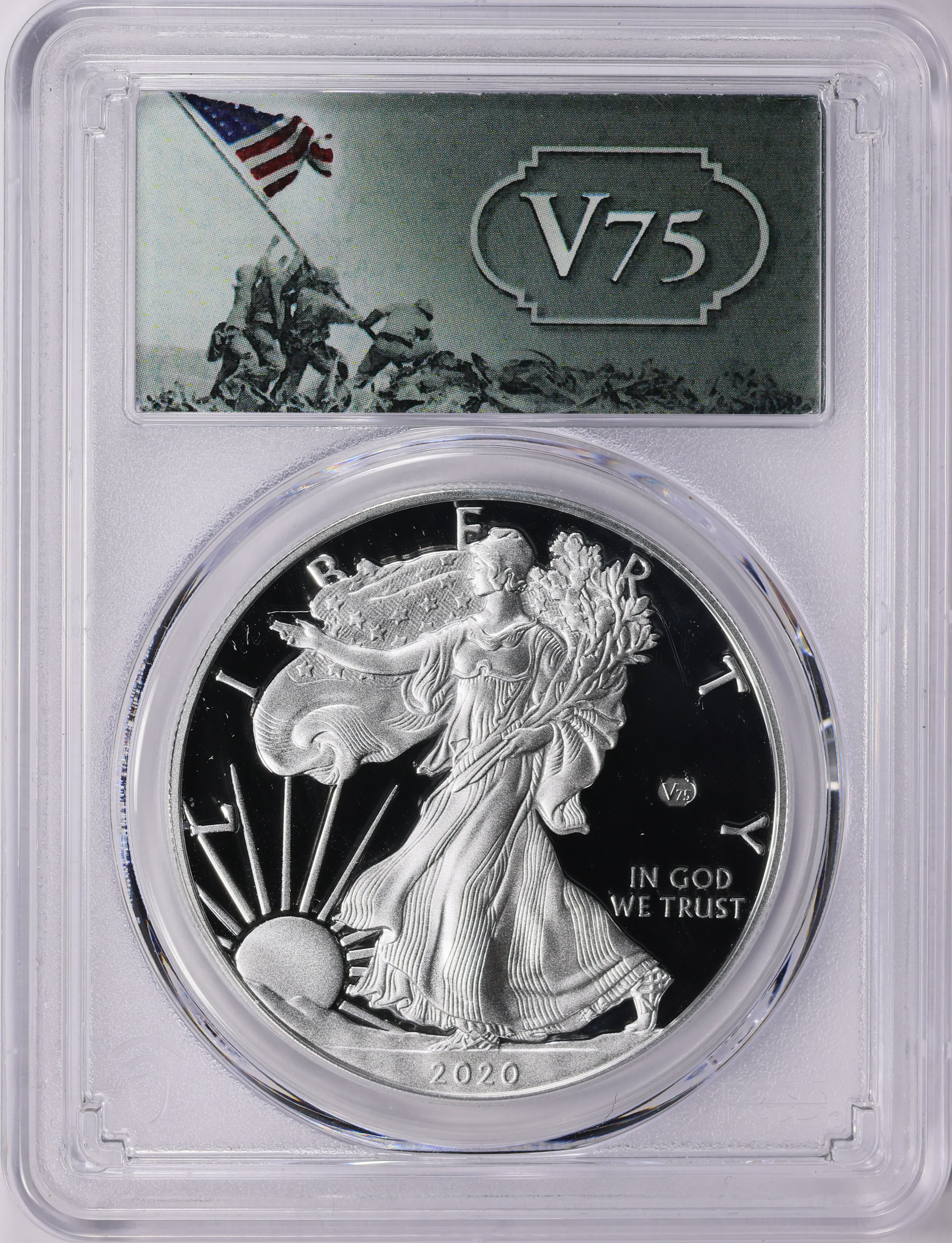 2020-W $1 Silver Eagle V75 Privy First Day of Issue PCGS Proof-70 DCAM ...