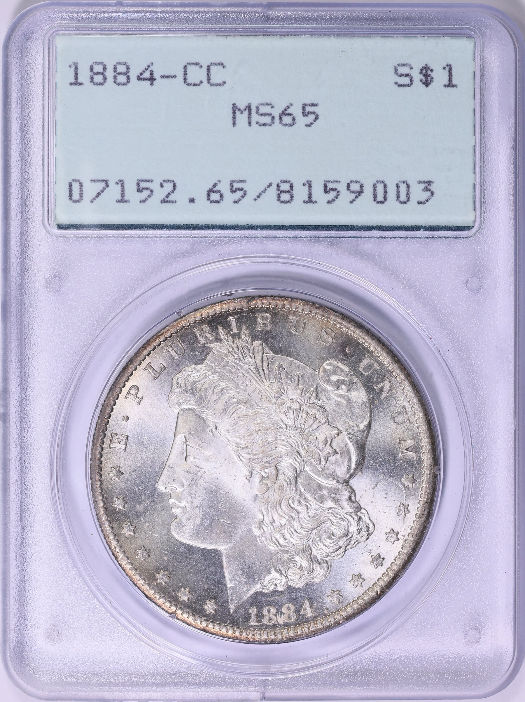 1884-CC Morgan Silver Dollar PCGS MS-65 OGH (1st Gen) (Item 1774350) | GreatCollections Coin ...