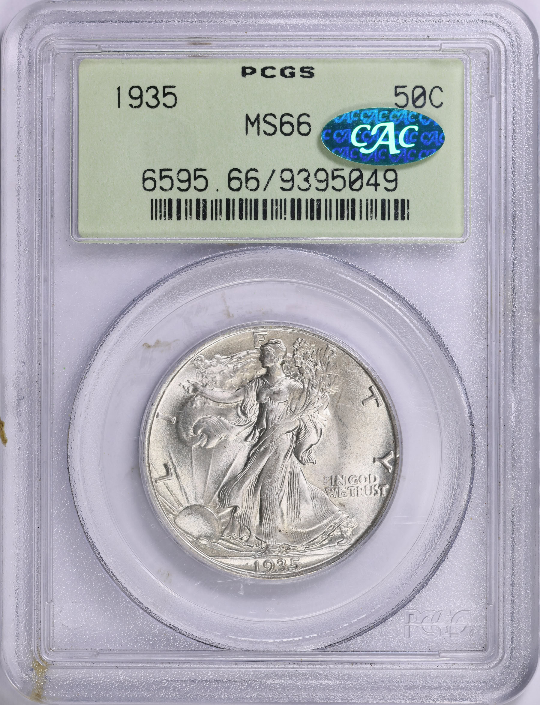 1935 Walking Liberty Half Dollar PCGS MS-66 (CAC Green) OGH (Item 1774355) | GreatCollections ...