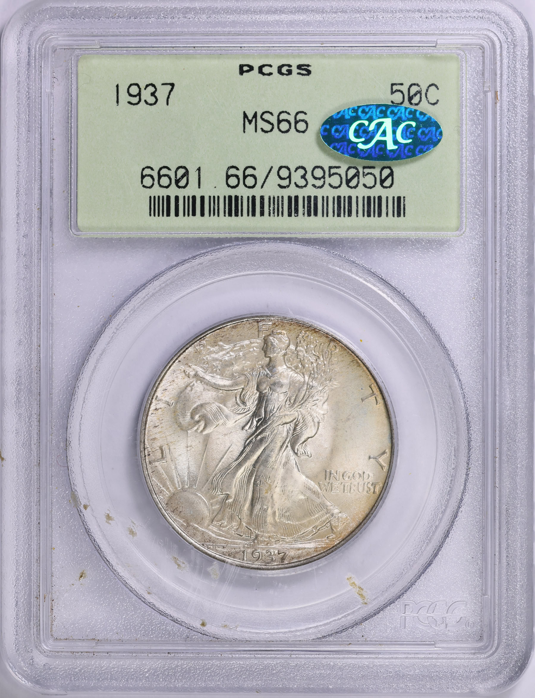 1937 Walking Liberty Half Dollar PCGS MS-66 (CAC Green) OGH (Item 1774356) | GreatCollections ...