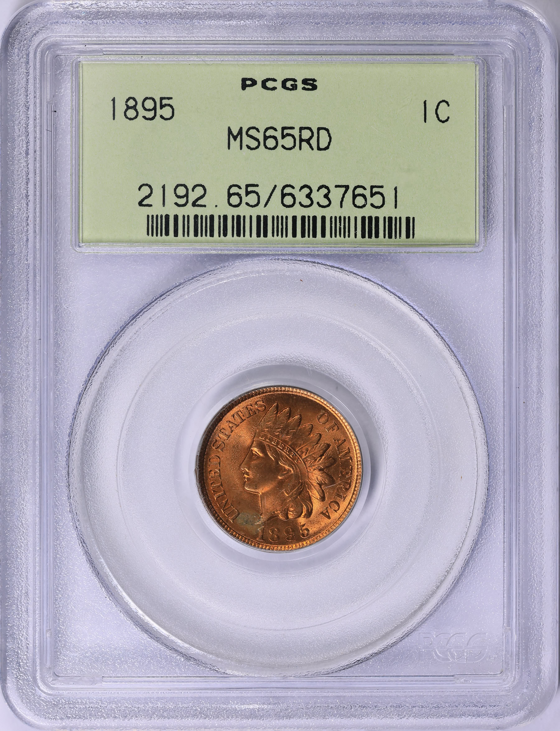 1895 Indian Cent PCGS MS-65 RD OGH (Item 1774428) | GreatCollections Coin Auctions