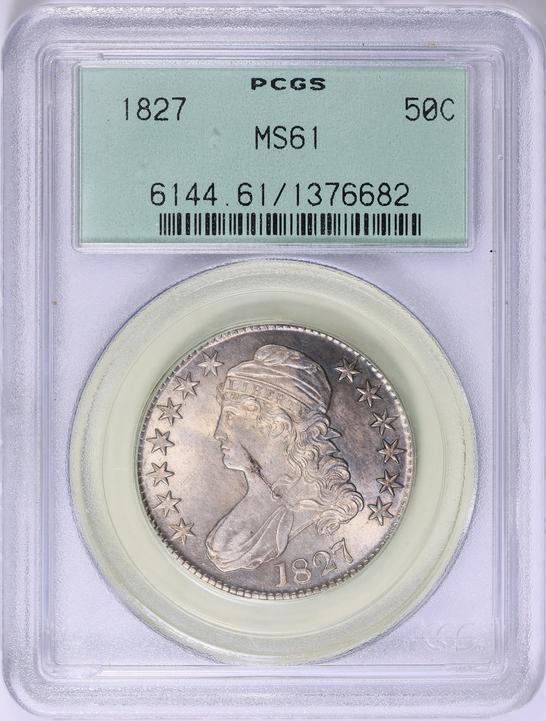 1827 Capped Bust Half Dollar PCGS MS-61 OGH (Item 1774435) | GreatCollections Coin Auctions