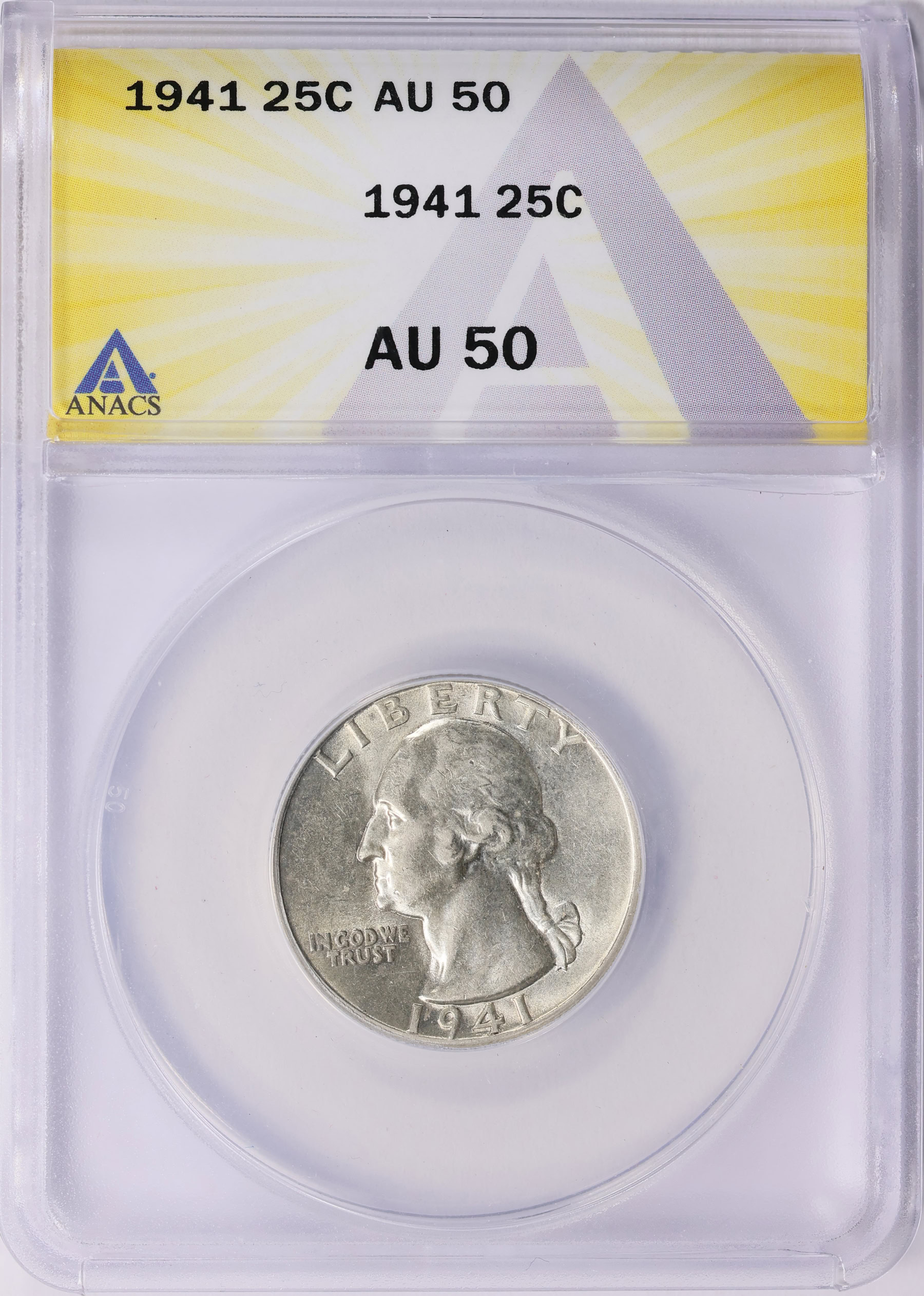 1941 Washington Quarter ANACS AU-50 (Item 1774469) | GreatCollections Coin Auctions
