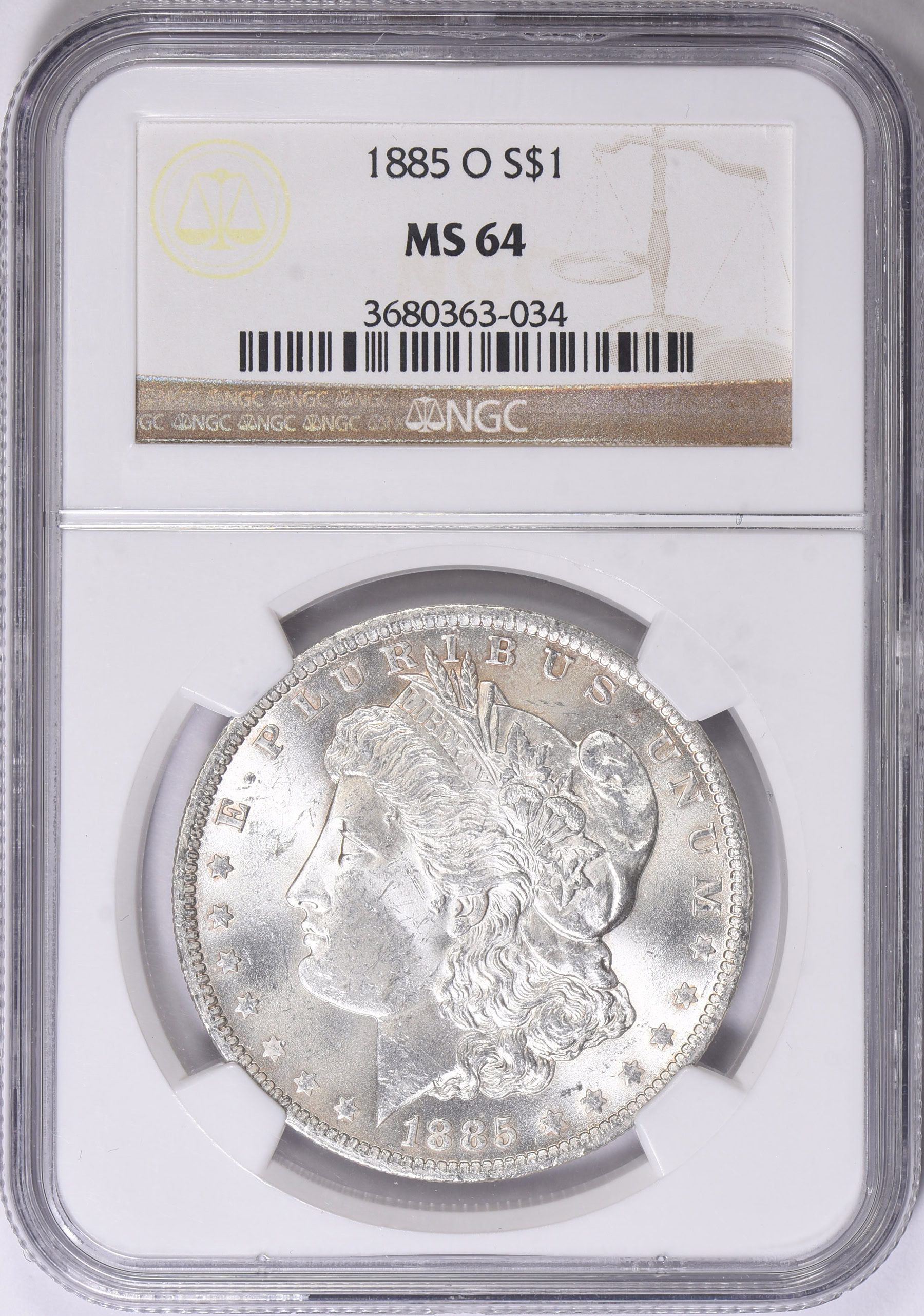 1885-O Morgan Silver Dollar NGC MS-64 (Item 1774676) | GreatCollections Coin Auctions