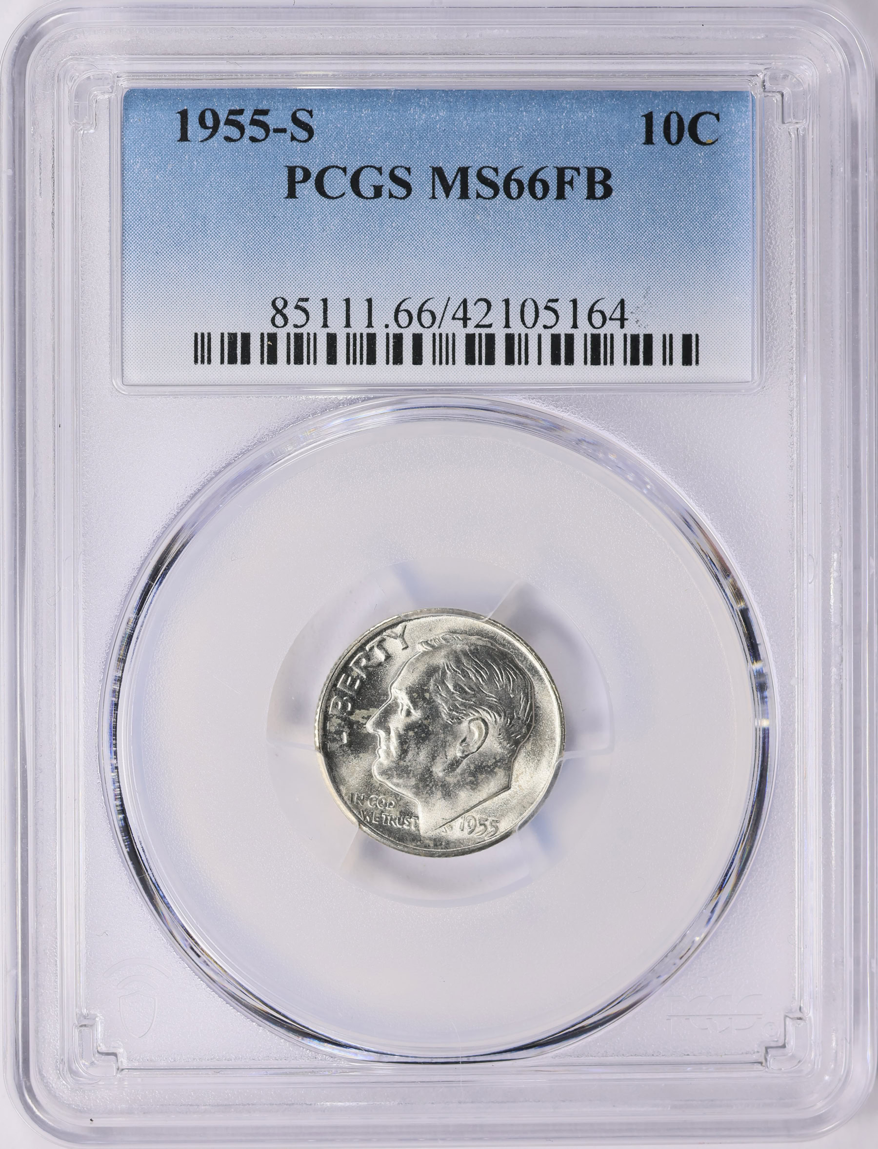 1955-S Roosevelt Dime PCGS MS-66 FB (Item 1775137) | GreatCollections ...