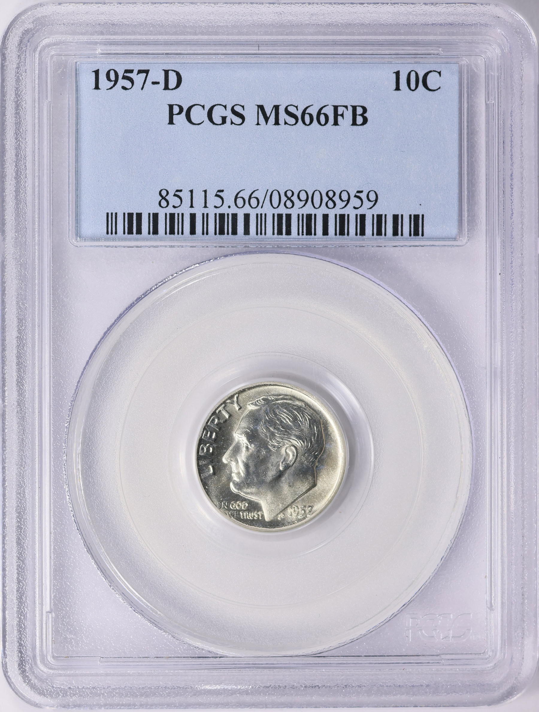 1957-D Roosevelt Dime PCGS MS-66 FB (Item 1775138) | GreatCollections ...