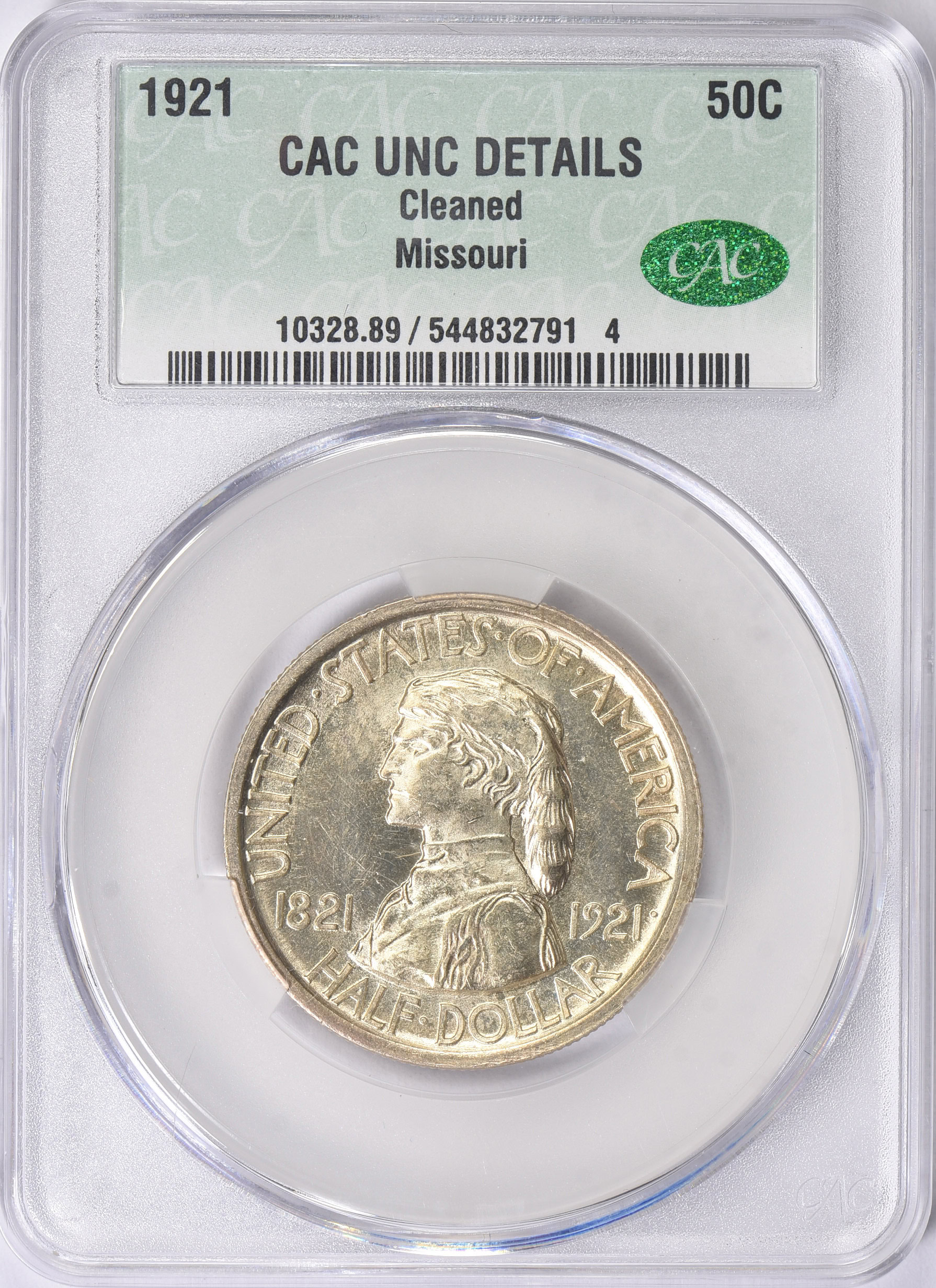1921 Missouri Centennial Half Dollar CACG Unc Details (Item 1775190 ...