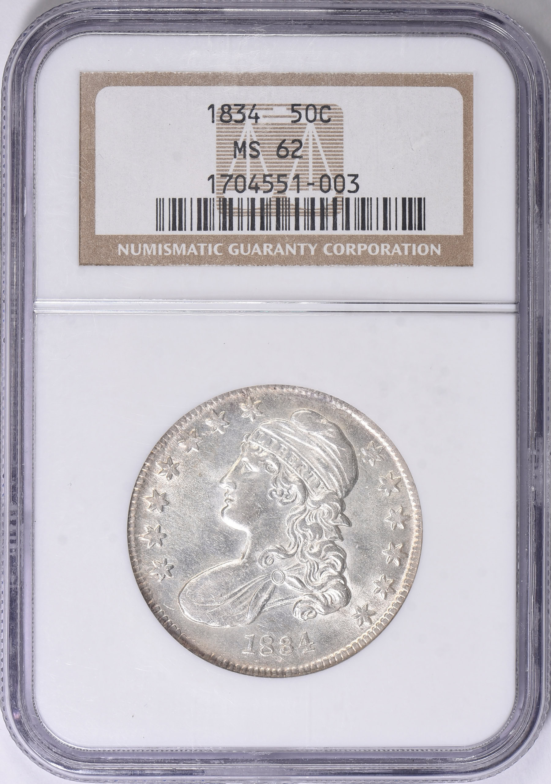 1834 Capped Bust Half Dollar NGC MS-62 (Item 1775199) | GreatCollections Coin Auctions