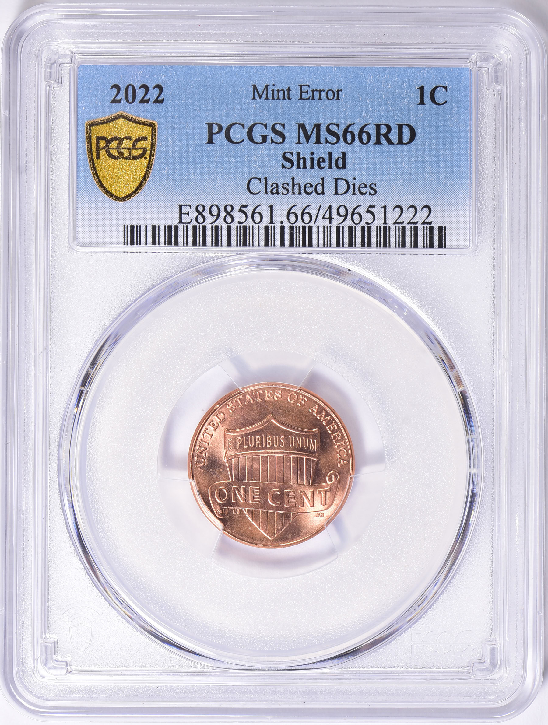 Mint Error 2022 Lincoln Cent Shield Clashed Dies PCGS MS-66 RD | PCGS ...