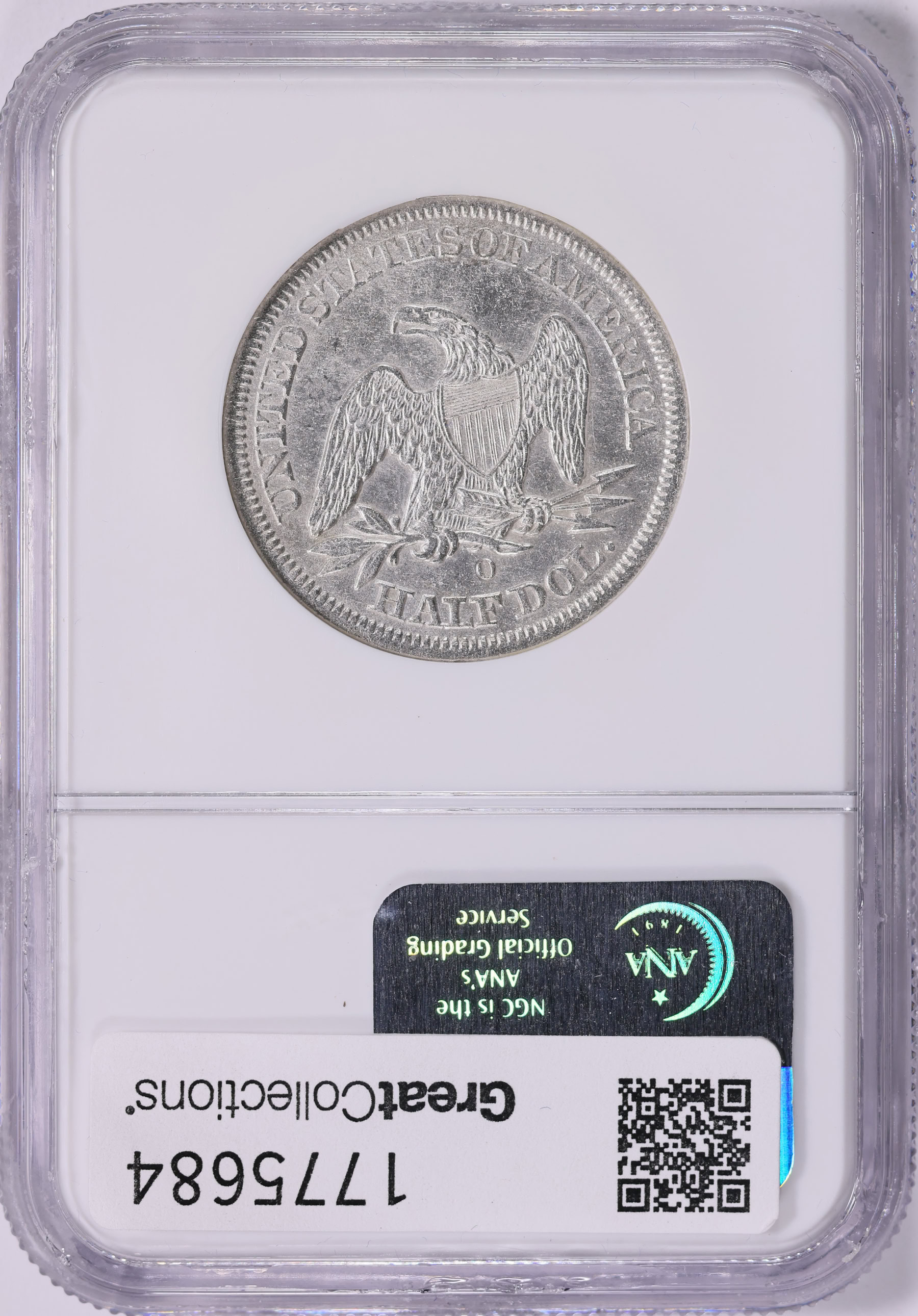 1854-O Seated Liberty Half Dollar Arrows Shipwreck S.S. Republic NGC ...
