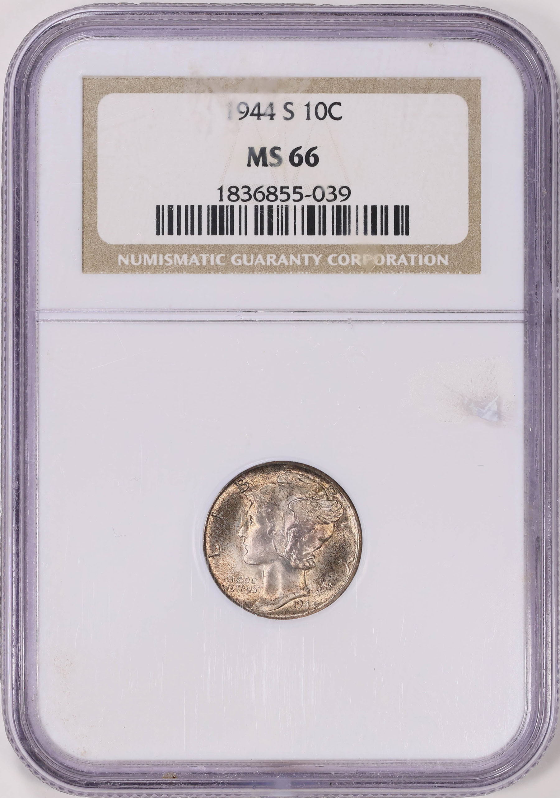 1944-S Mercury Dime NGC MS-66 (Item 1775703) | GreatCollections Coin Auctions