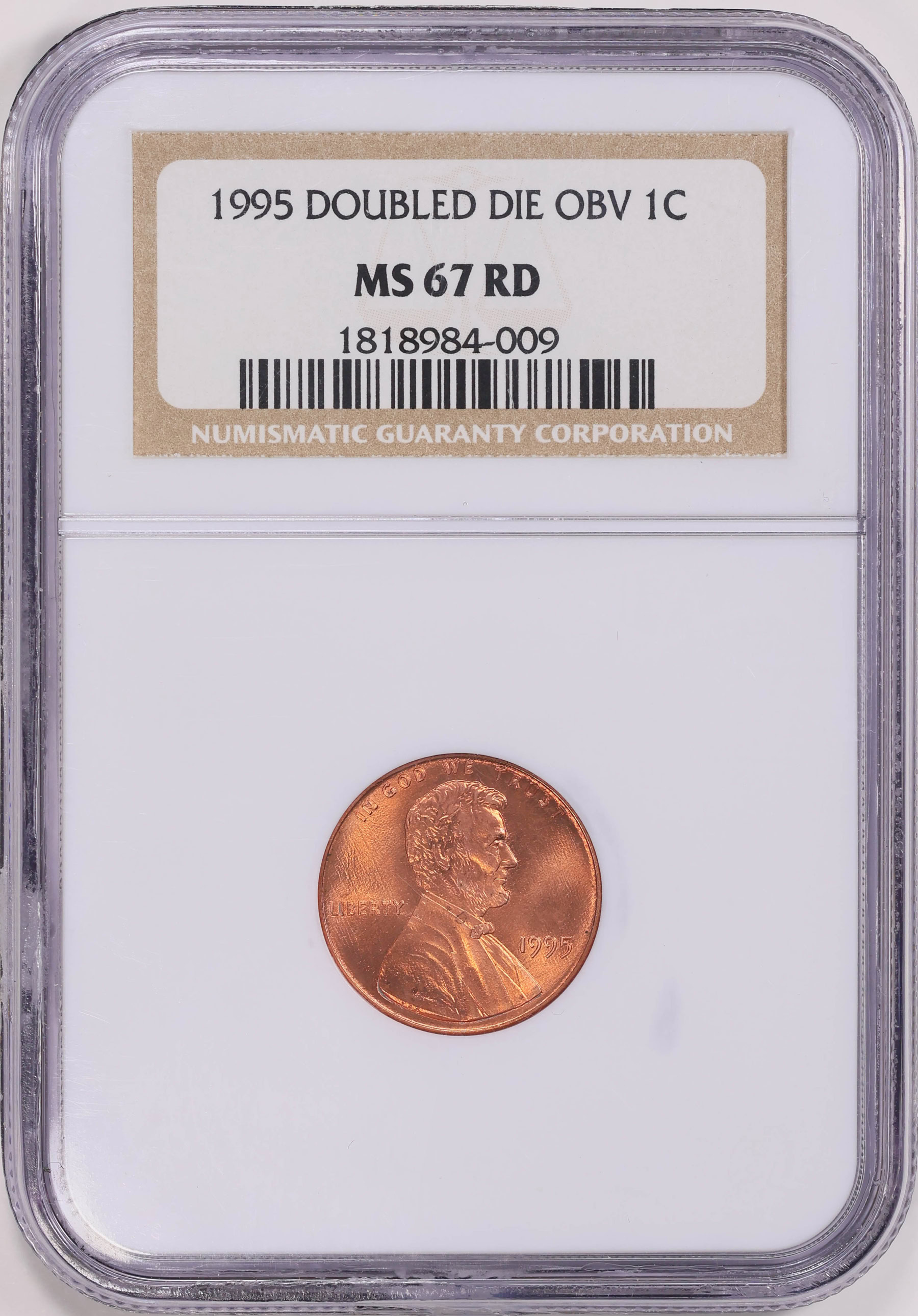 1995 Lincoln Cent Doubled Die Obverse NGC MS-67 RD (Item 1775759 ...