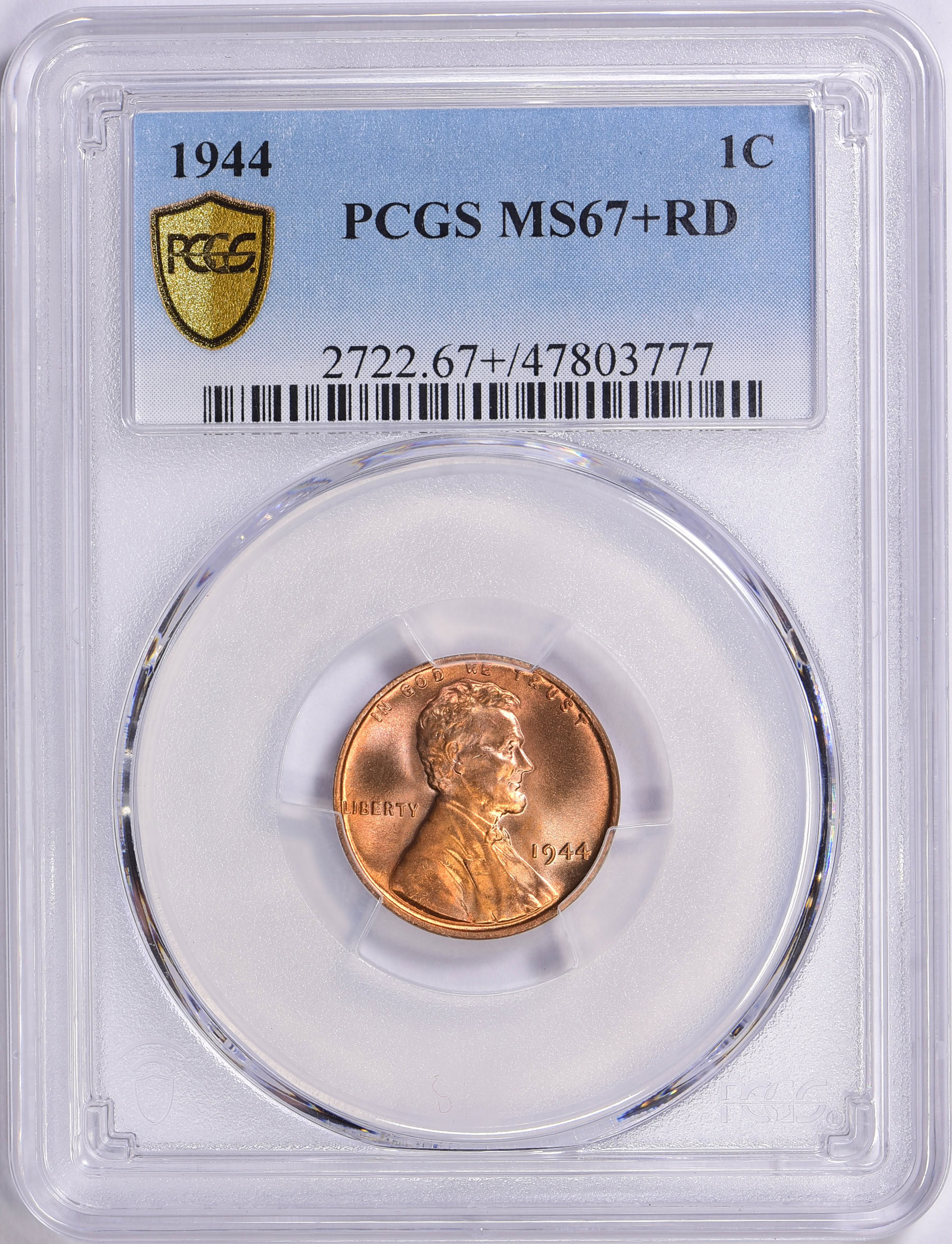 1944 Lincoln Cent PCGS MS-67+ RD (Item 1775853) | GreatCollections Coin Auctions