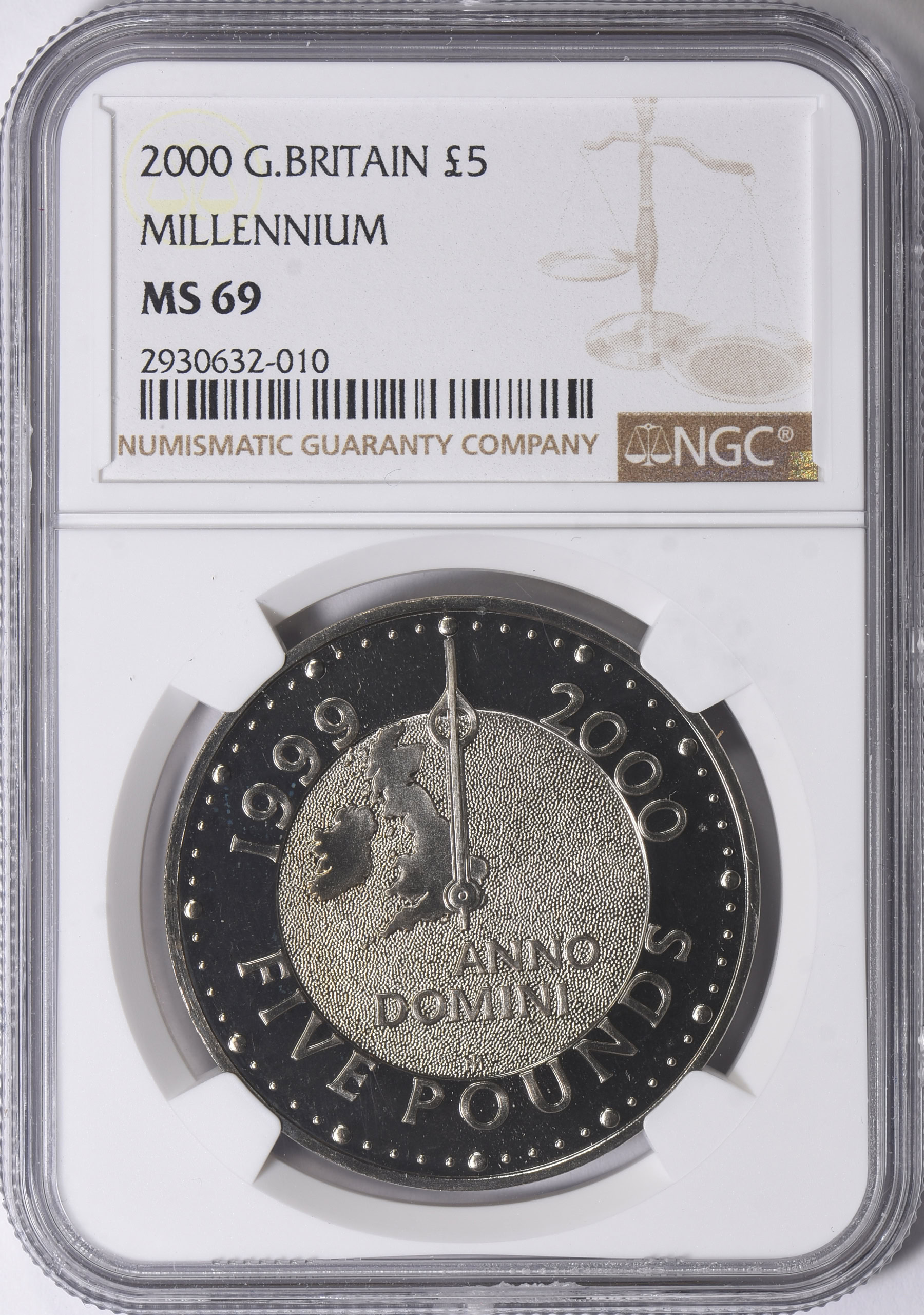 Great Britain 2000 £5 Millennium KM-1006 NGC MS-69 (Item 1775957 ...