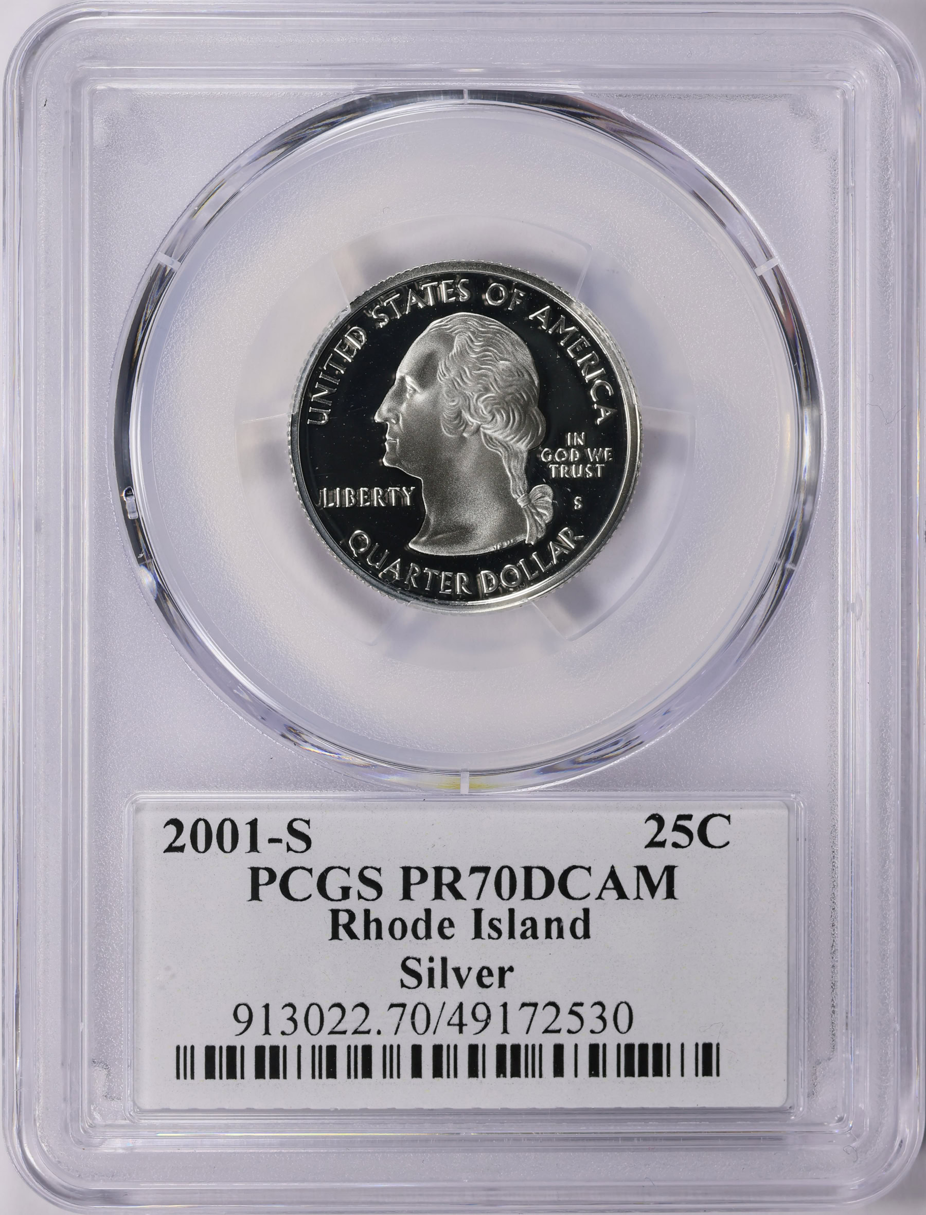 2001-S State Quarter Rhode Island Silver PCGS Proof-70 DCAM (Item ...