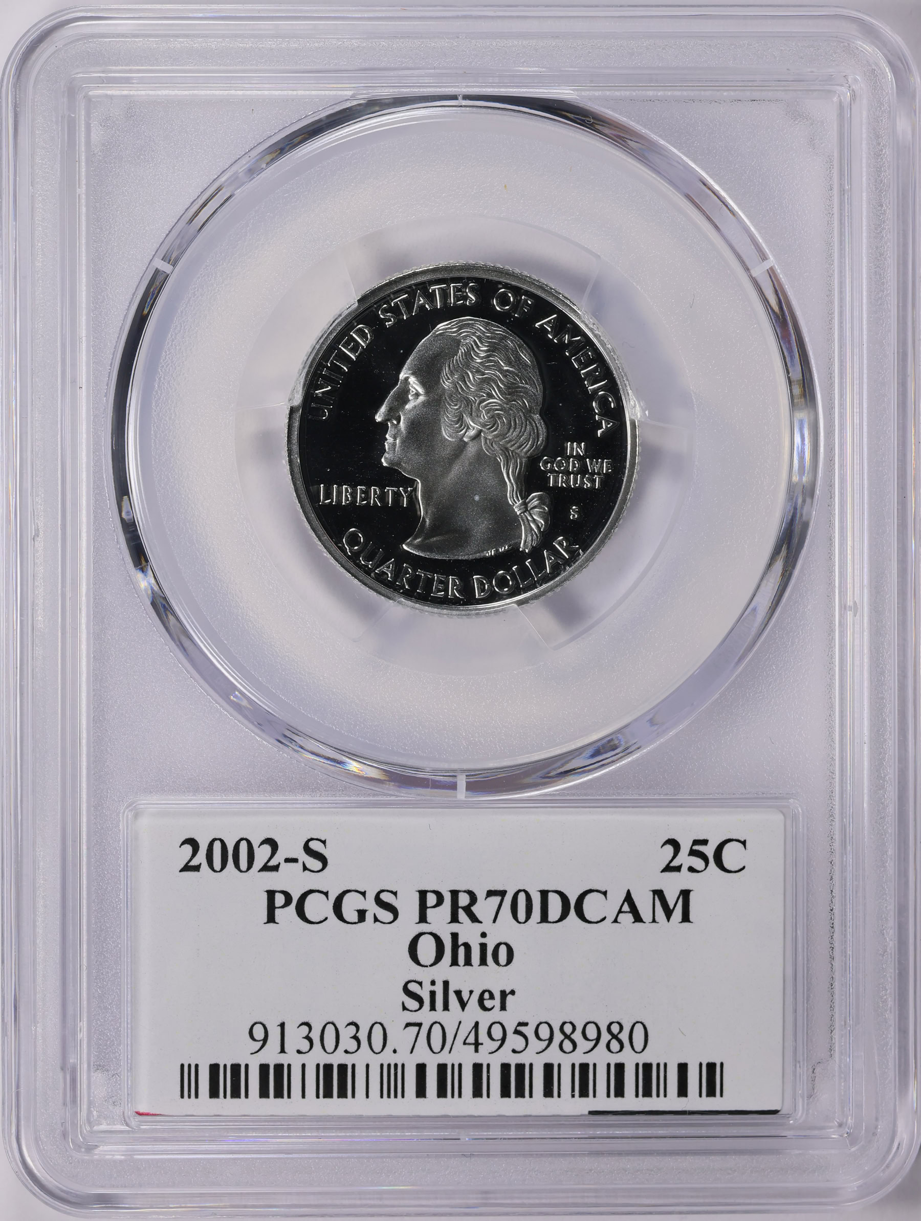 2002-S State Quarter Ohio Silver PCGS Proof-70 DCAM (Item 1776082 ...