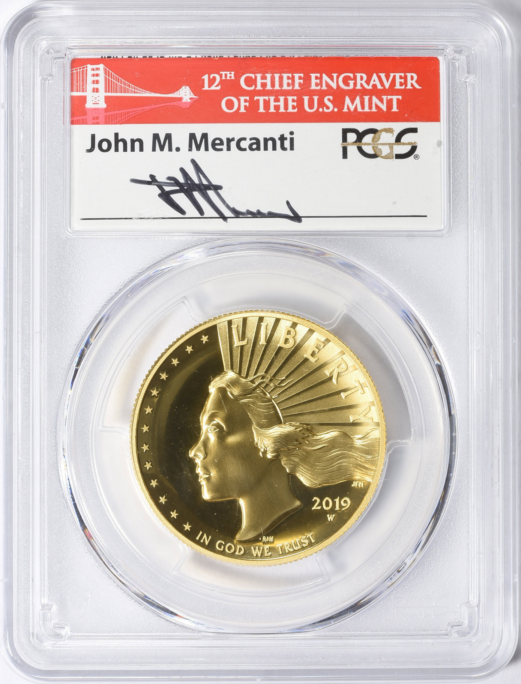 2019-W Gold $100 American Liberty High Relief Enhanced PCGS SP-70 DMPL ...