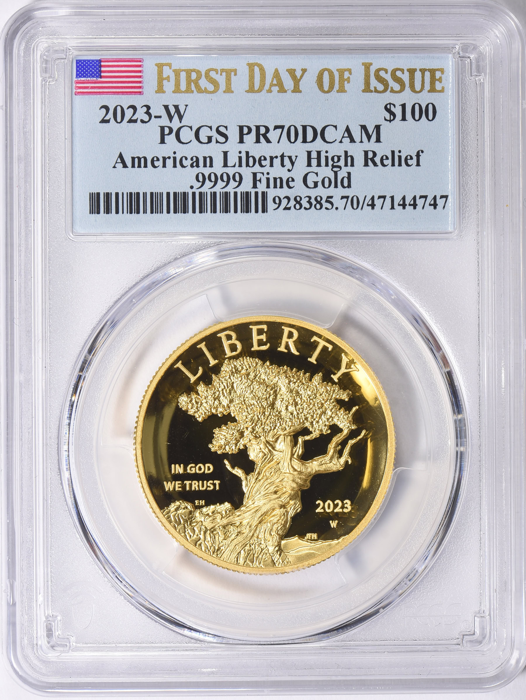 2023-W Gold $100 American Liberty High Relief First Day of Issue PCGS ...