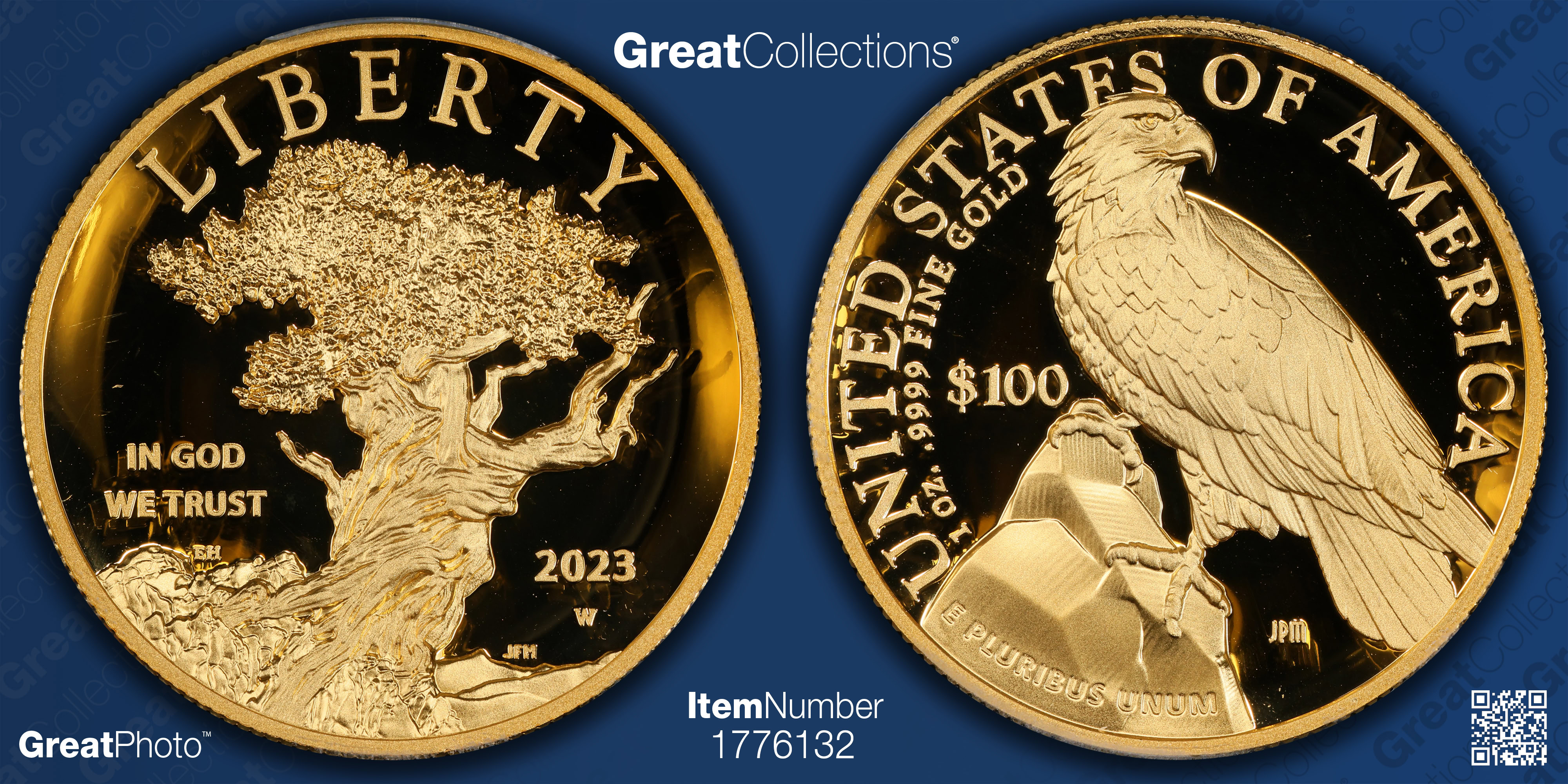 2023-W Gold $100 American Liberty High Relief First Day of Issue PCGS ...