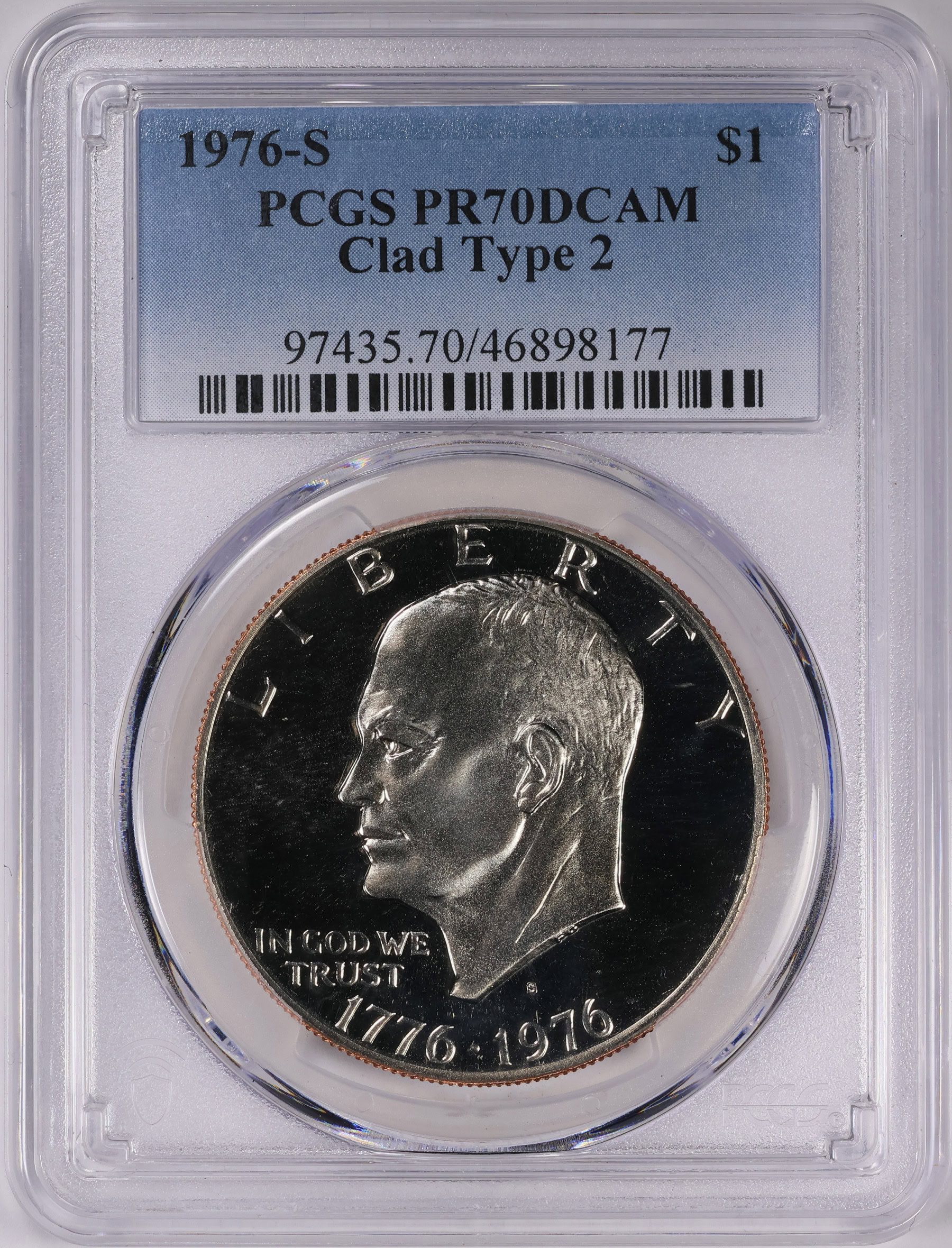 1976-S Eisenhower Dollar Clad Type 2 PCGS Proof-70 DCAM (Item 1776140) | GreatCollections Coin ...
